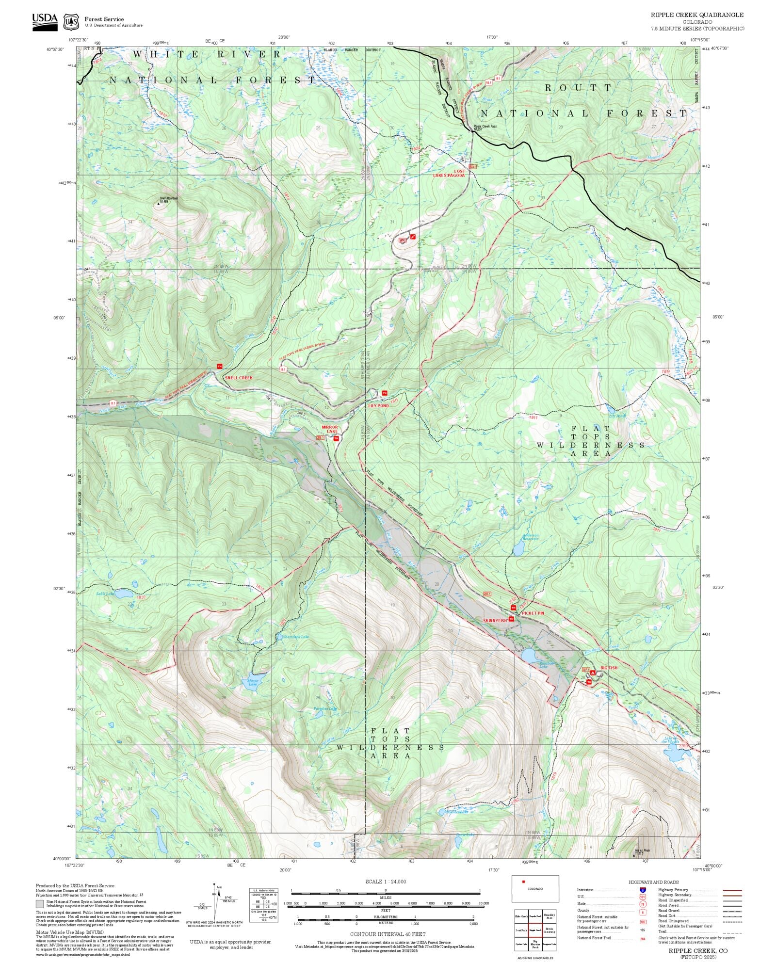 2025 Forest Service Topo Map of Ripple Creek Colorado – MyTopo Map Store