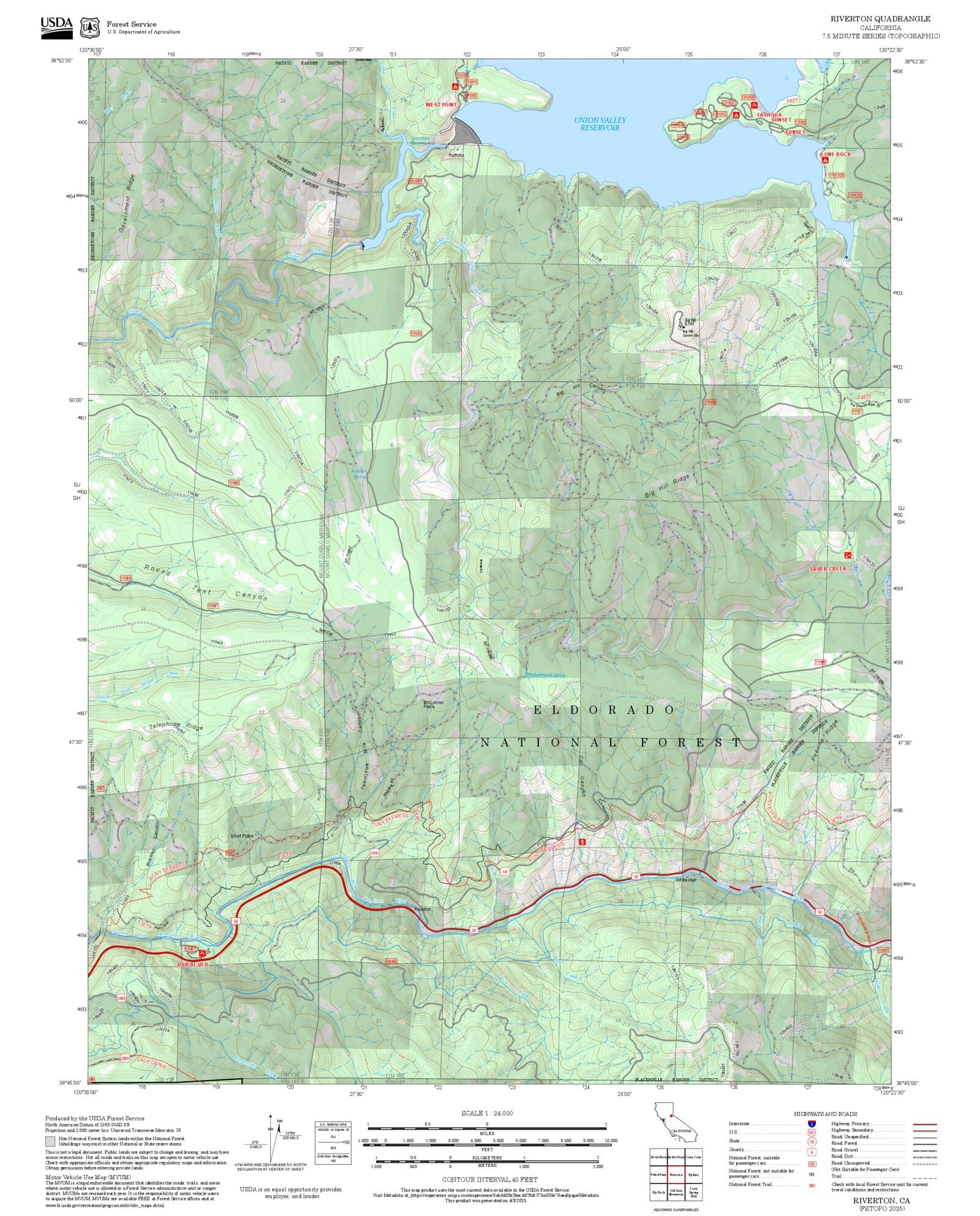 2025 Forest Service Topo Map of Riverton California – MyTopo Map Store