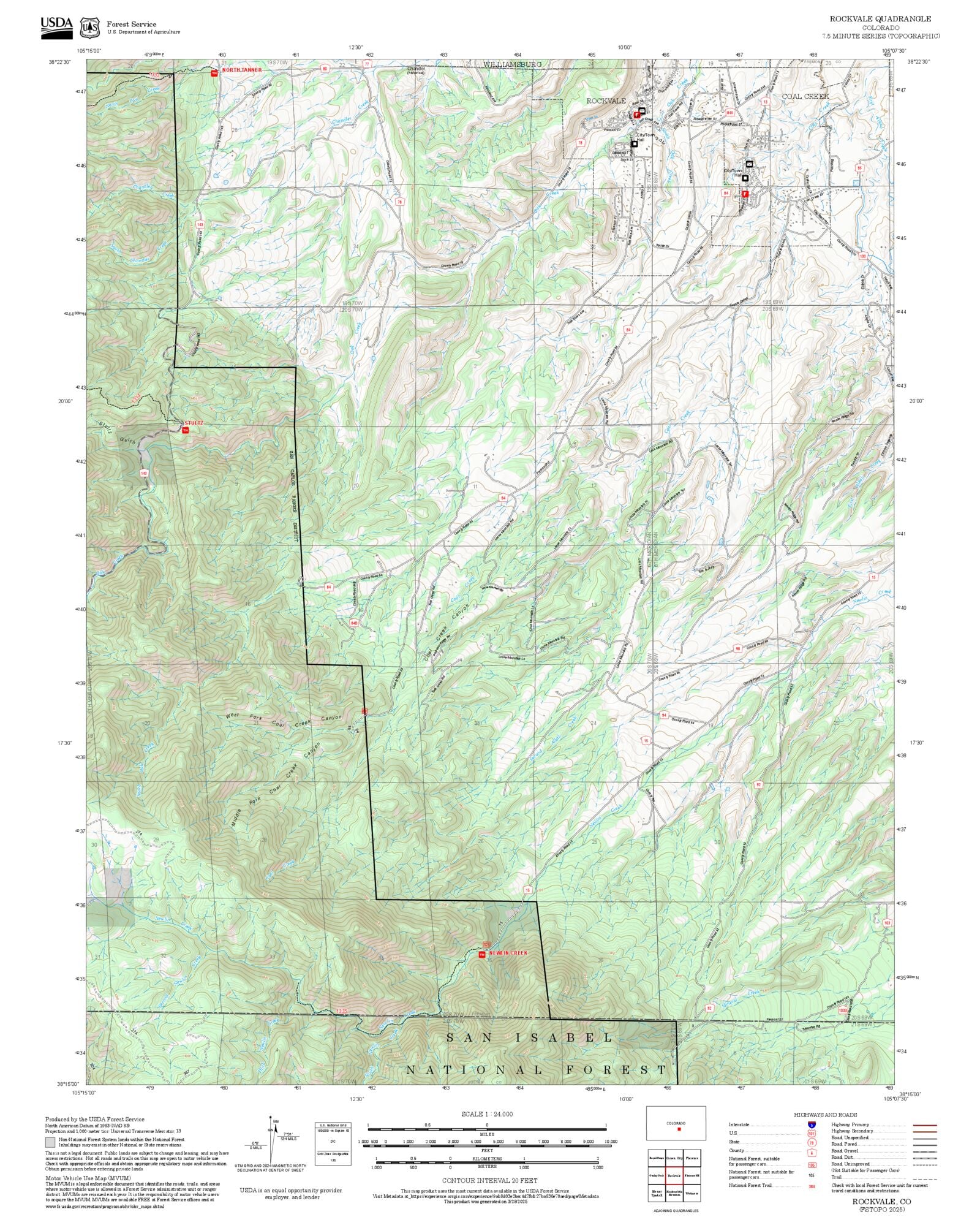 2025 Forest Service Topo Map of Rockvale Colorado – MyTopo Map Store
