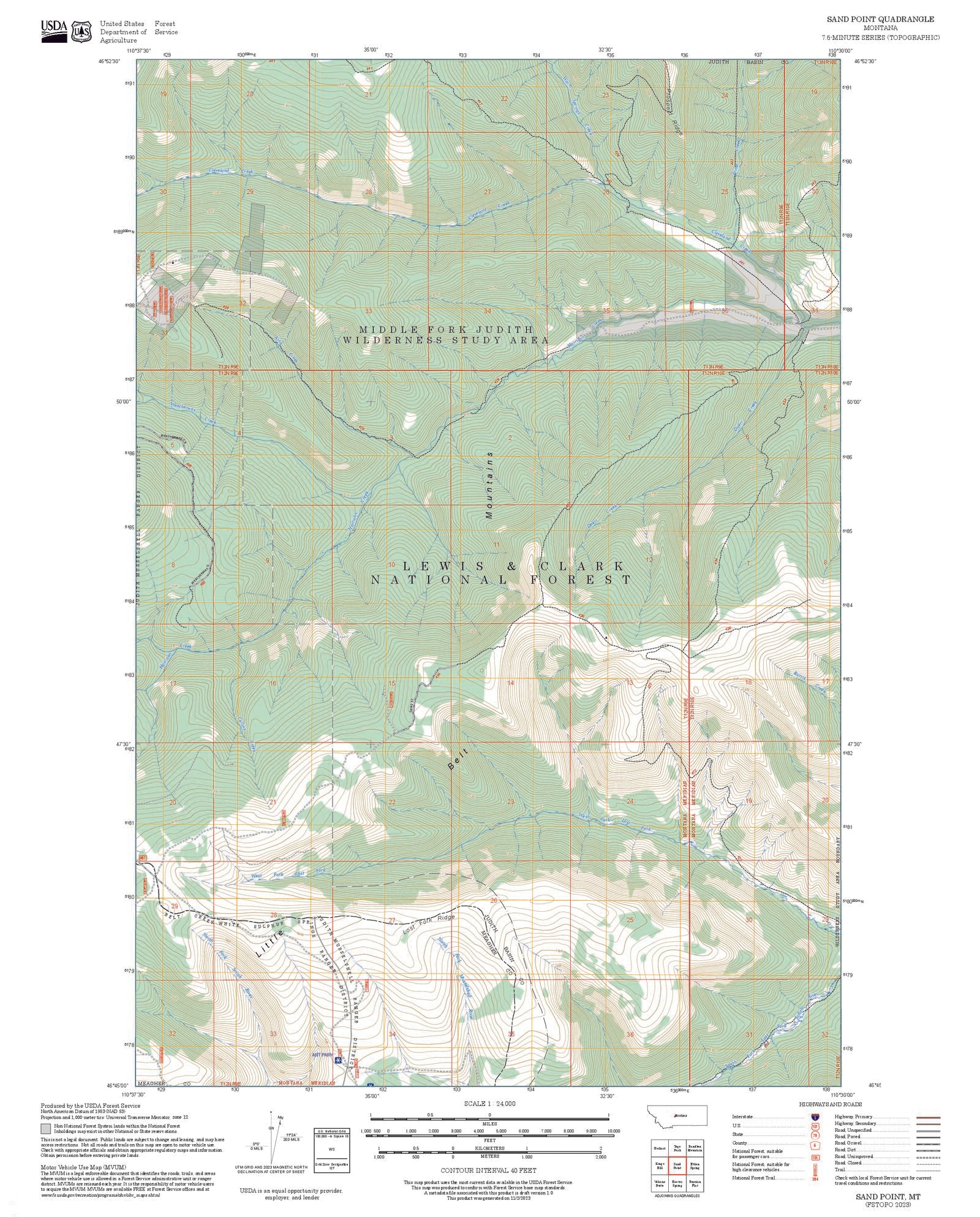 2025 Forest Service Topo Map of Sand Point Montana – MyTopo Map Store
