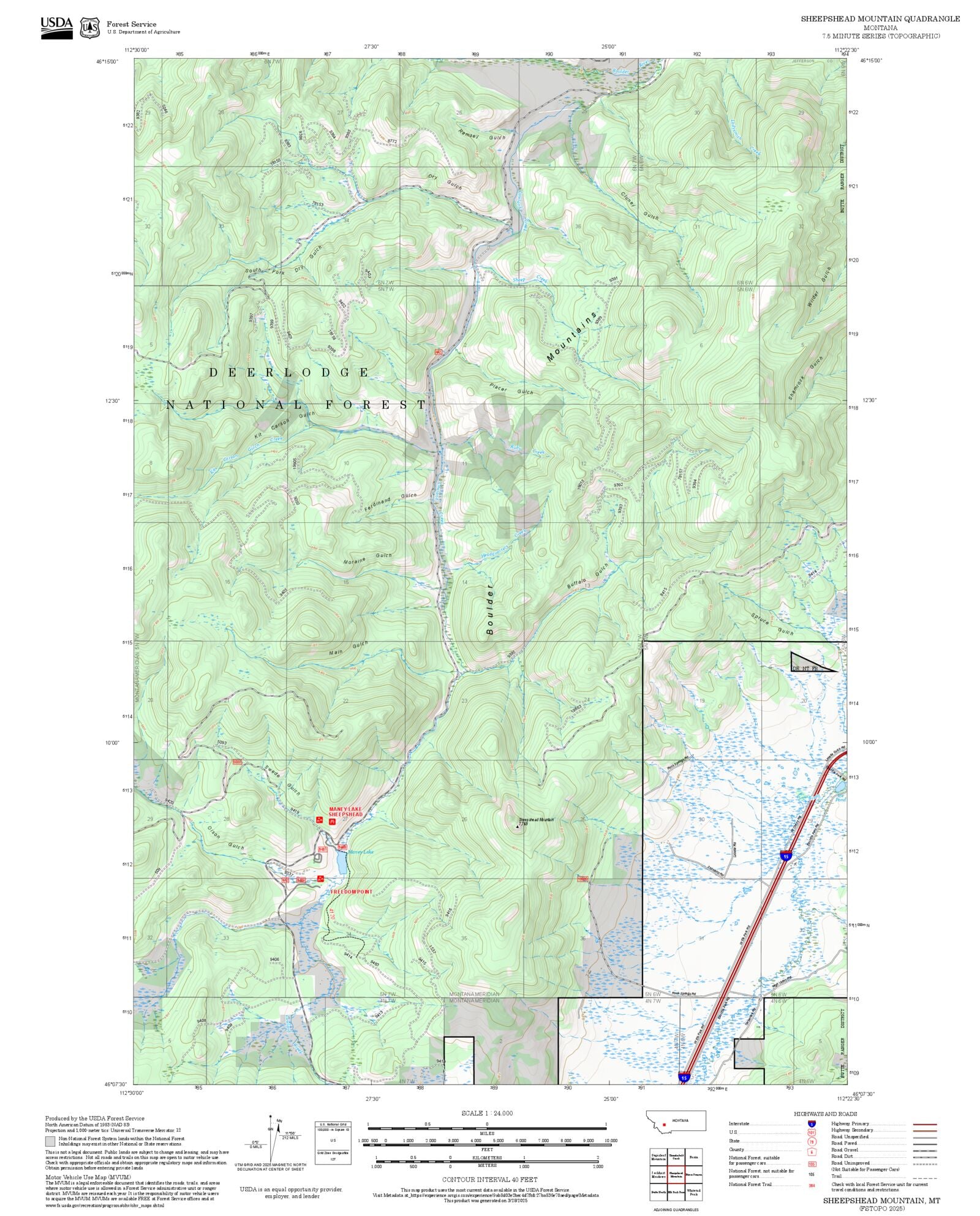 2025 Forest Service Topo Map of Sheepshead Mountain Montana – MyTopo ...