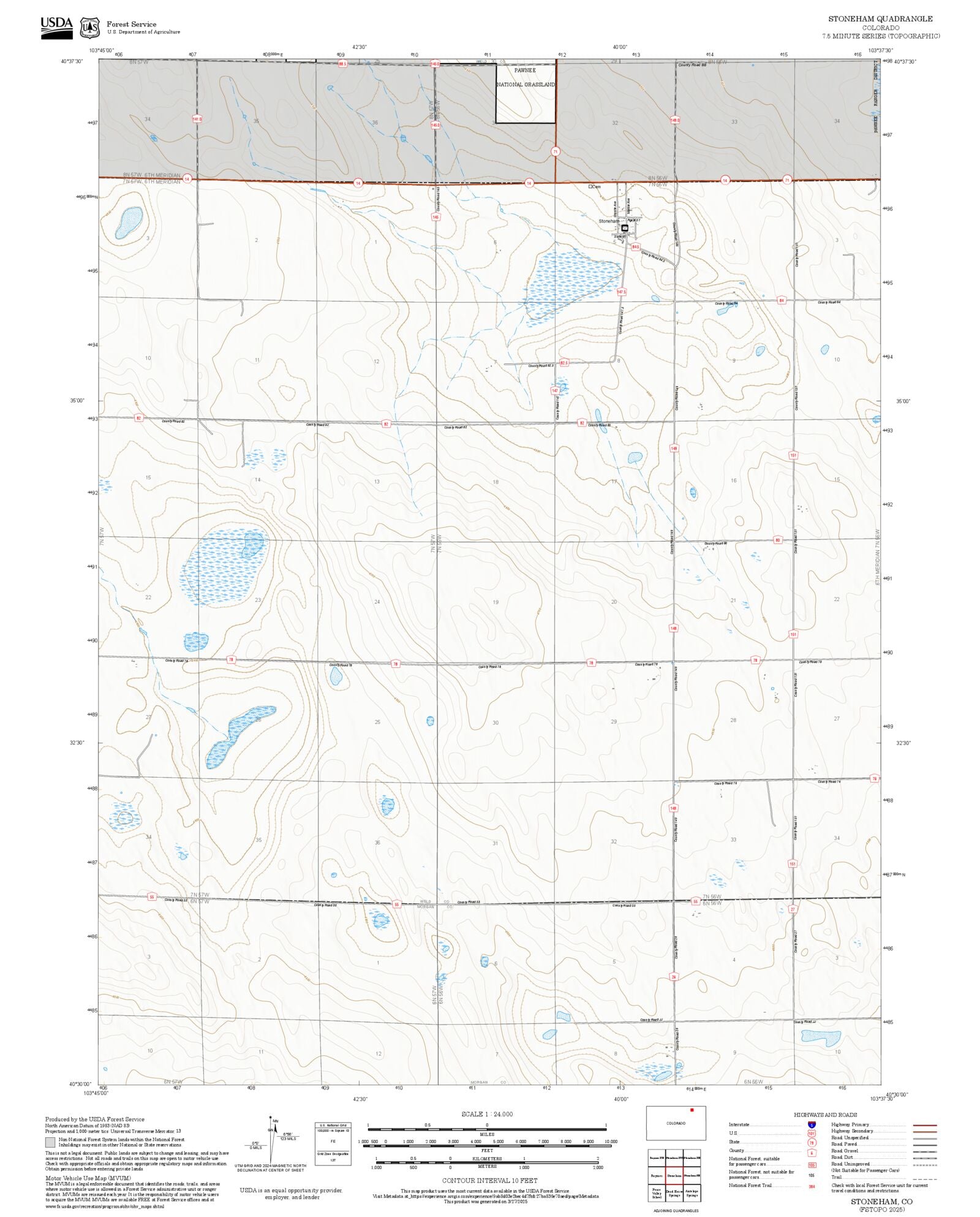 2025 Forest Service Topo Map of Stoneham Colorado – MyTopo Map Store