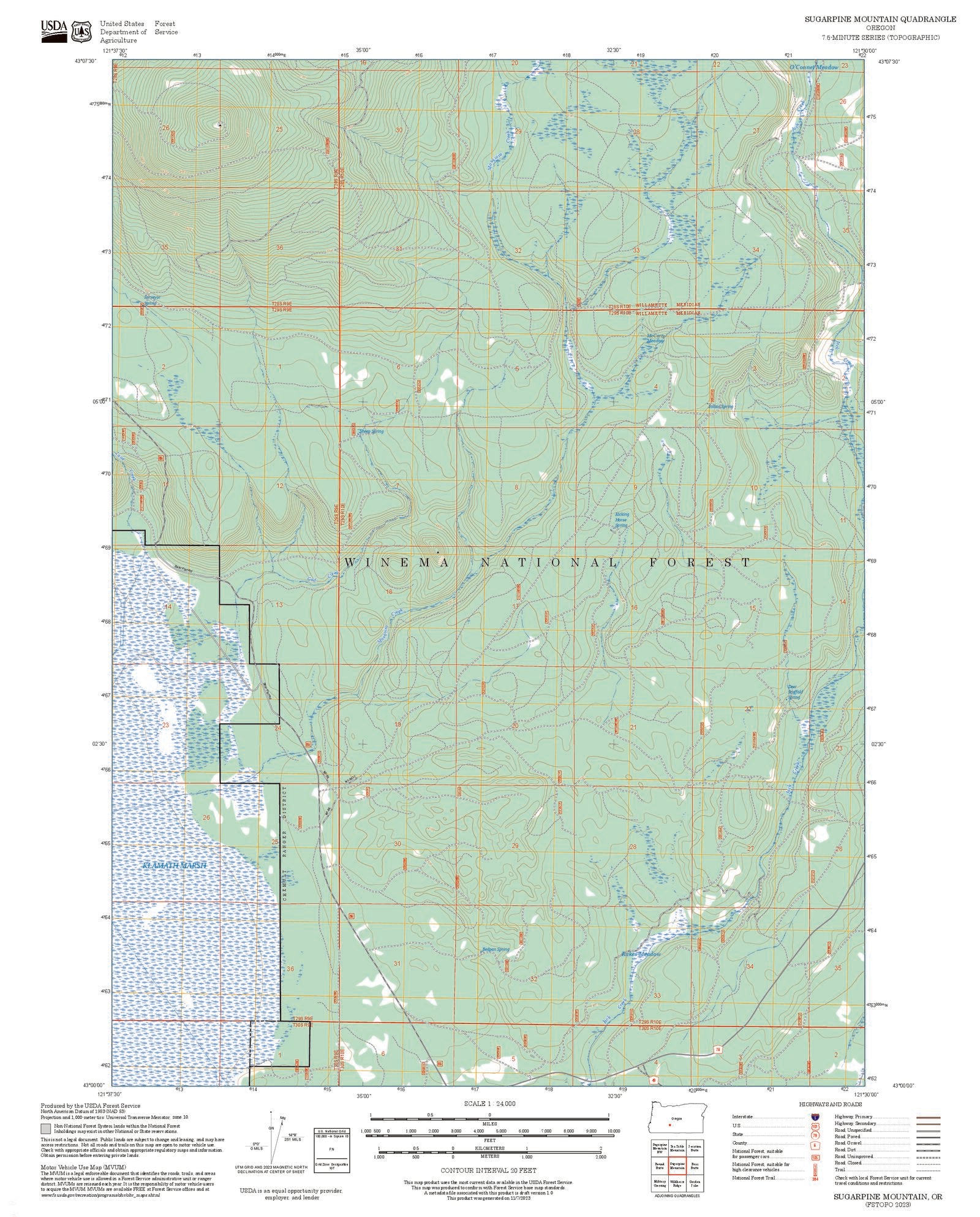 2025 Forest Service Topo Map of Sugarpine Mountain Oregon – MyTopo Map ...