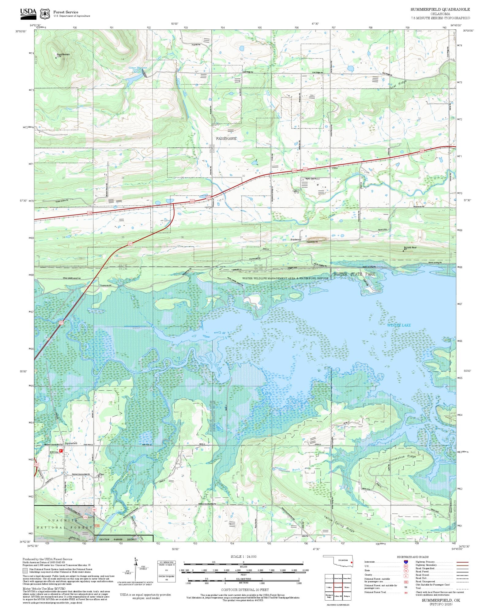 2025 Forest Service Topo Map of Summerfield Oklahoma – MyTopo Map Store