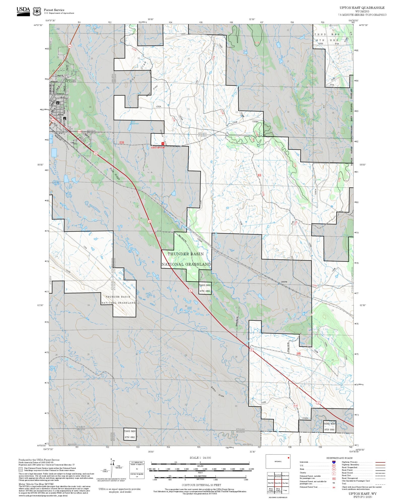 2025 Forest Service Topo Map of Upton East Wyoming – MyTopo Map Store