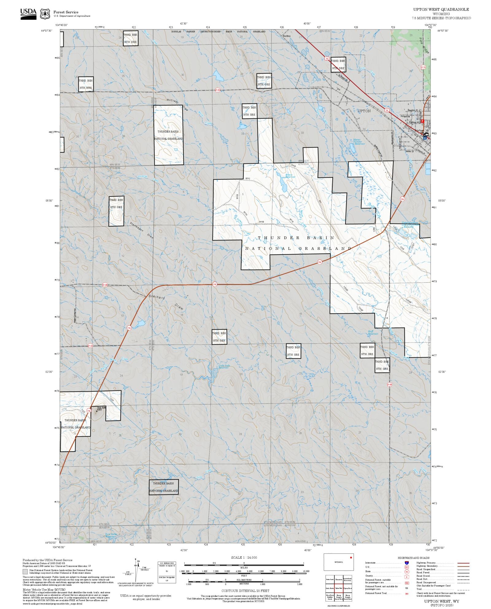 2025 Forest Service Topo Map of Upton West Wyoming – MyTopo Map Store