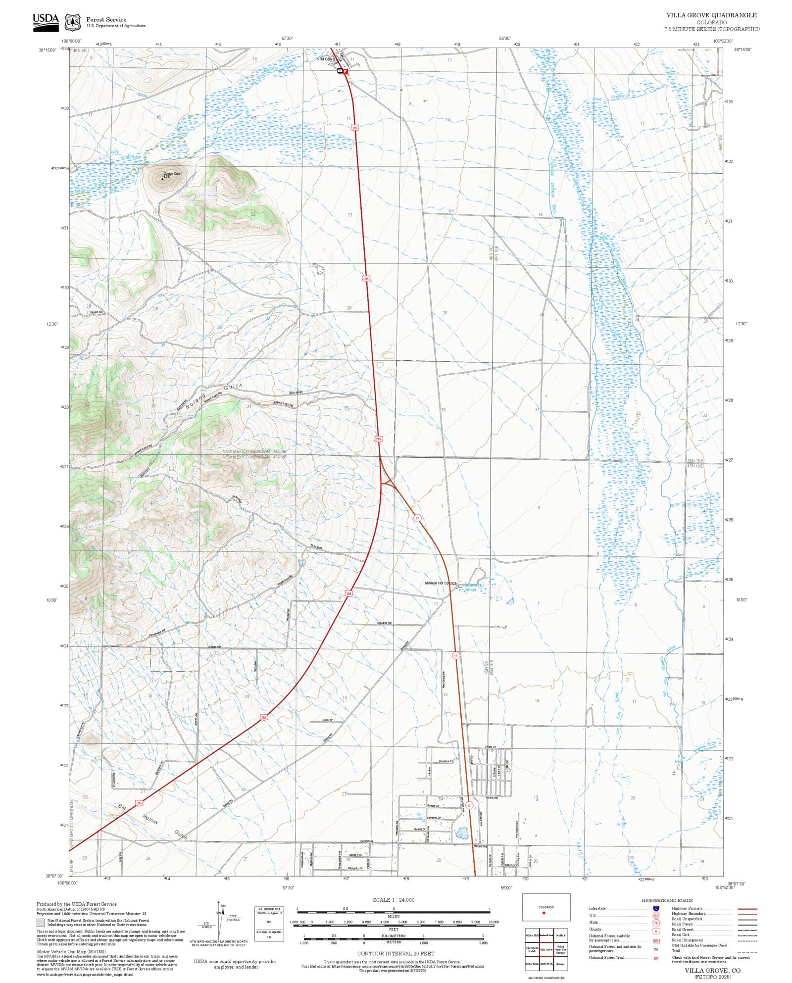 2025 Forest Service Topo Map of Villa Grove Colorado – MyTopo Map Store