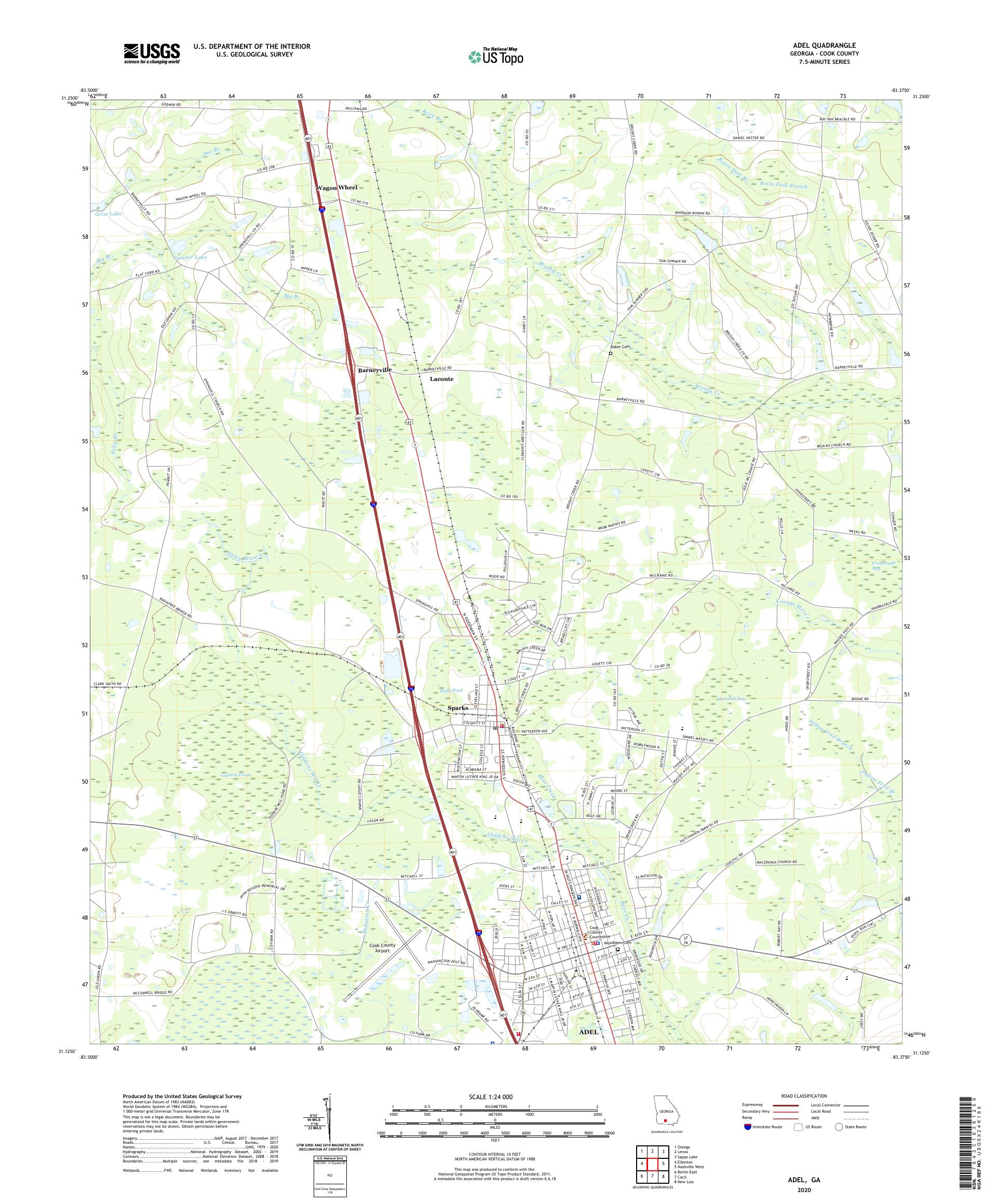 Adel Georgia US Topo Map – MyTopo Map Store