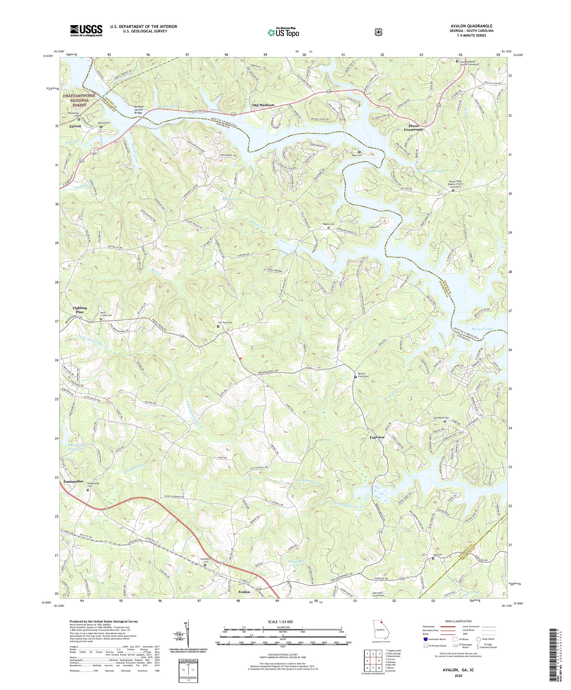 Avalon Georgia US Topo Map – MyTopo Map Store