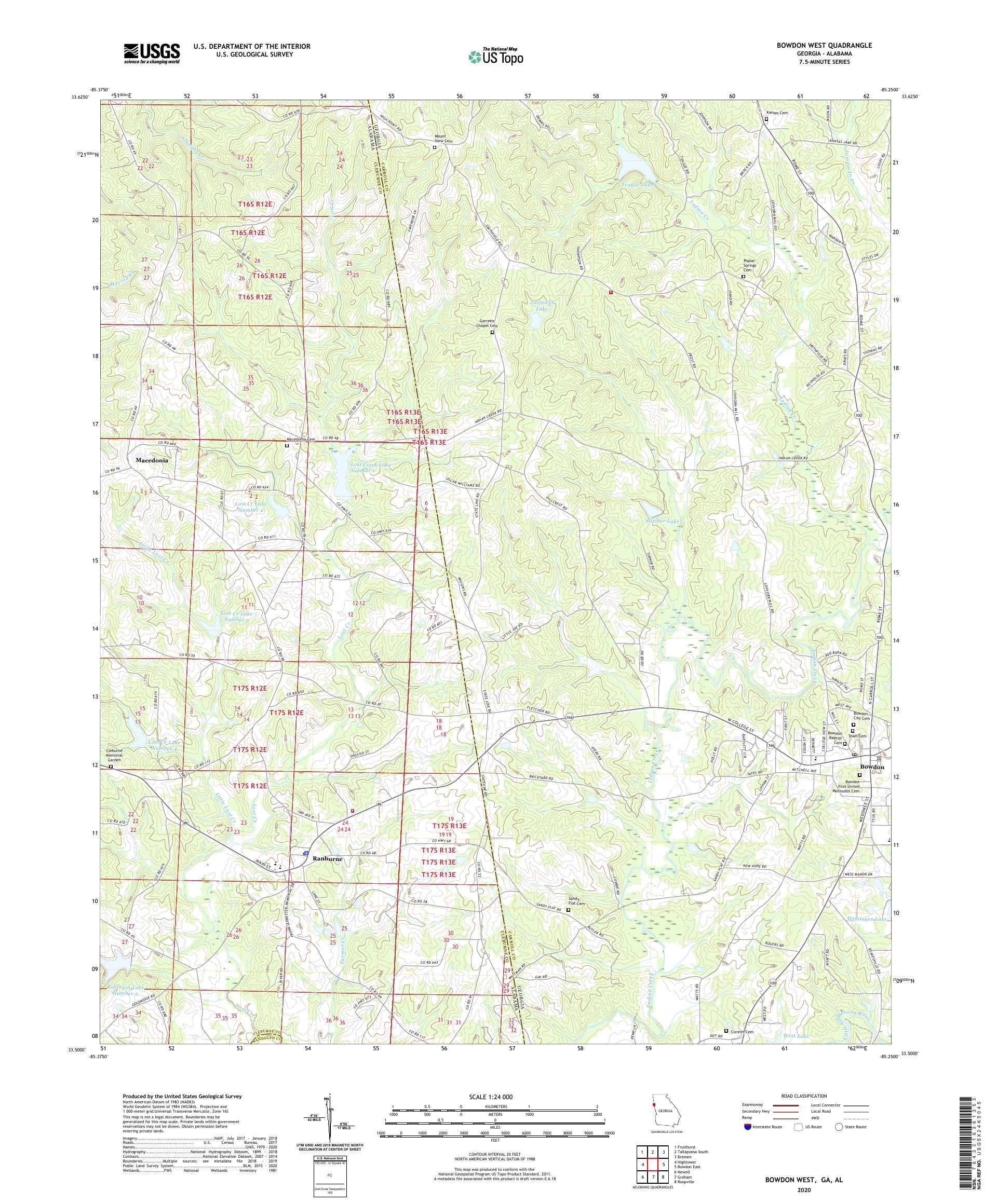 Bowdon West Georgia US Topo Map – MyTopo Map Store