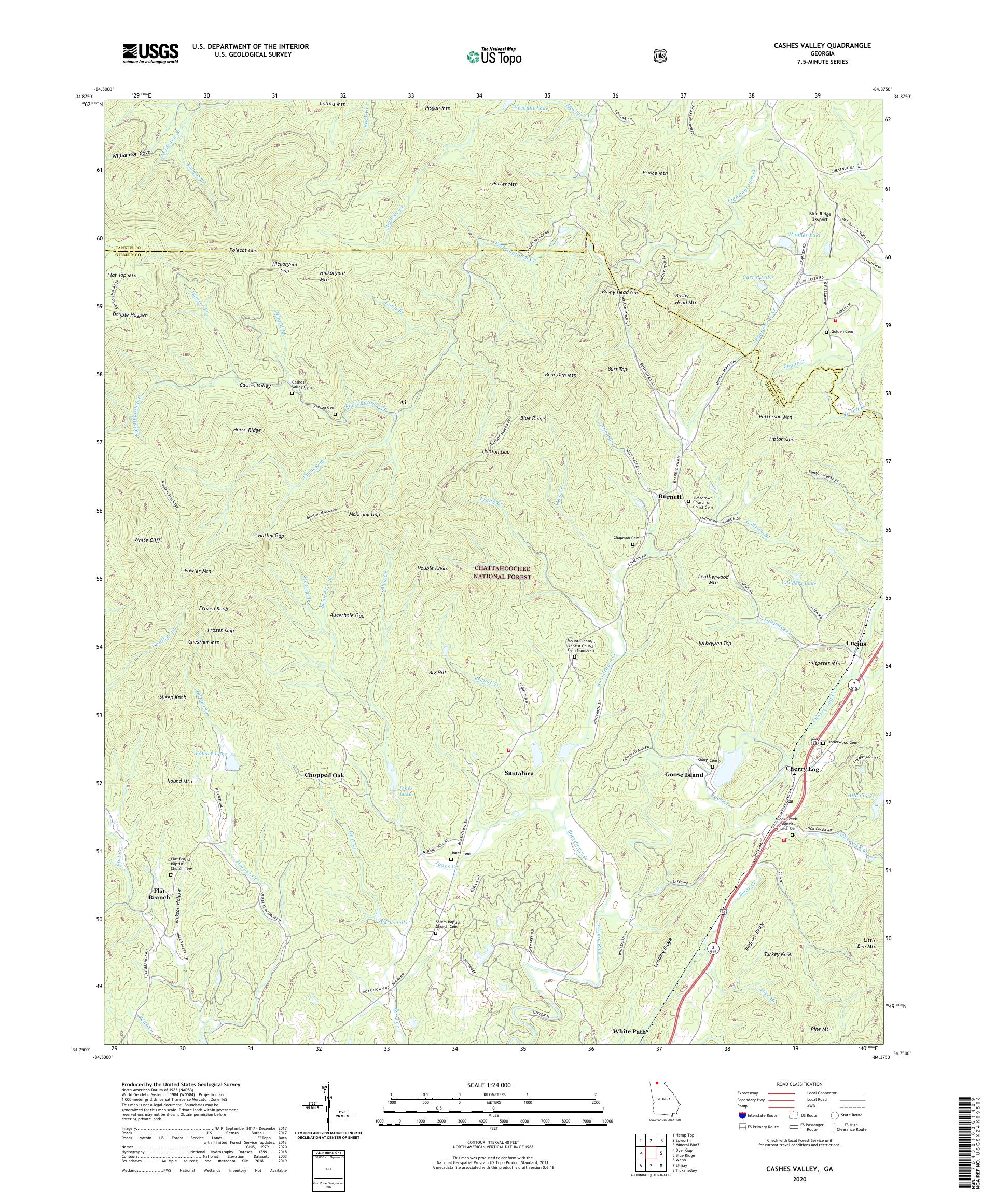 Cashes Valley Georgia US Topo Map – MyTopo Map Store