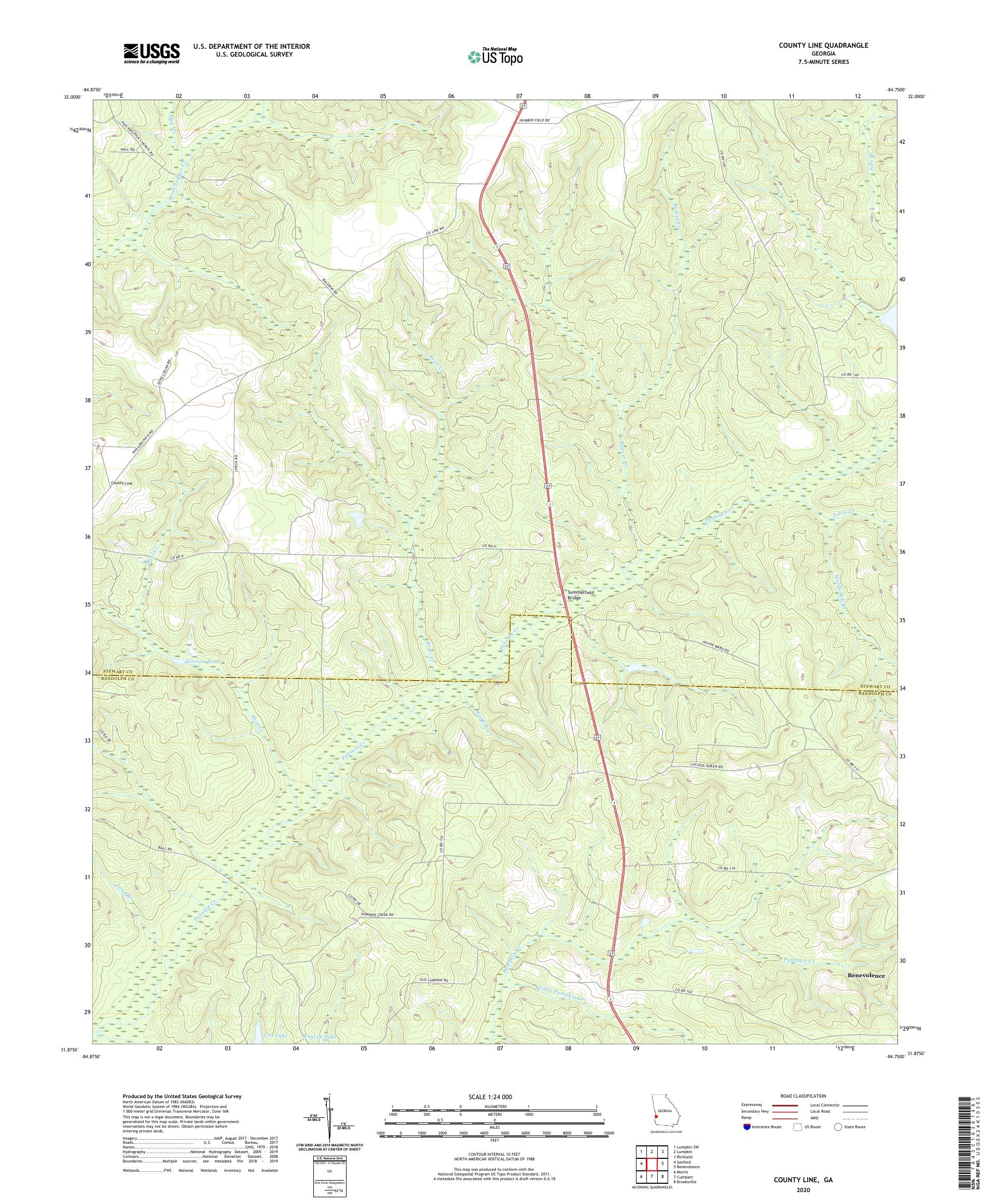 County Line Georgia US Topo Map – MyTopo Map Store