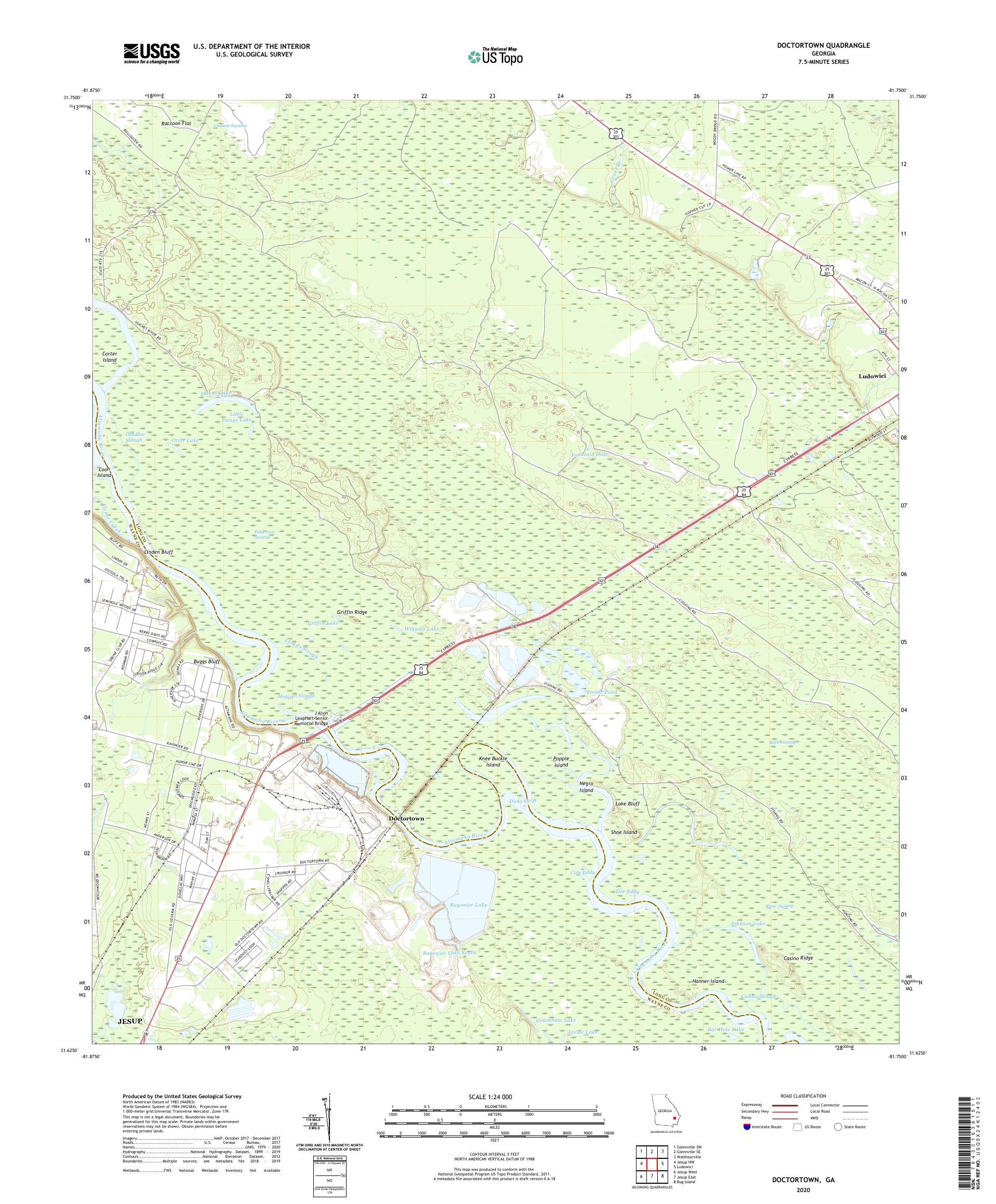 Doctortown Georgia US Topo Map – MyTopo Map Store