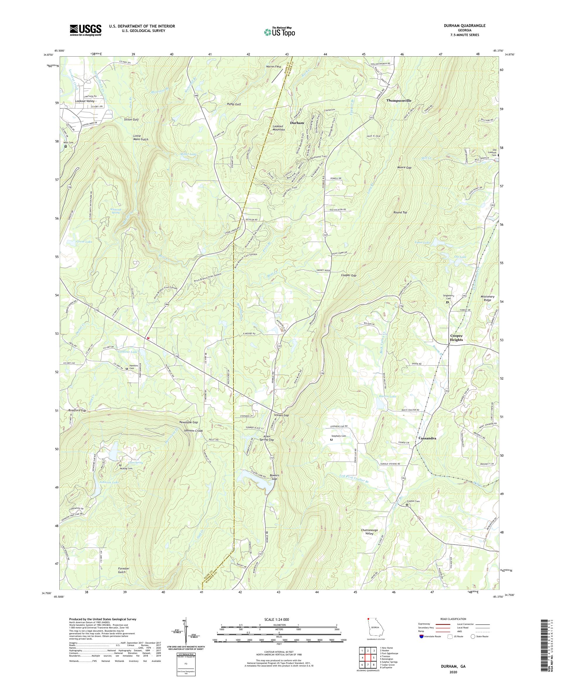 Durham Georgia US Topo Map – MyTopo Map Store