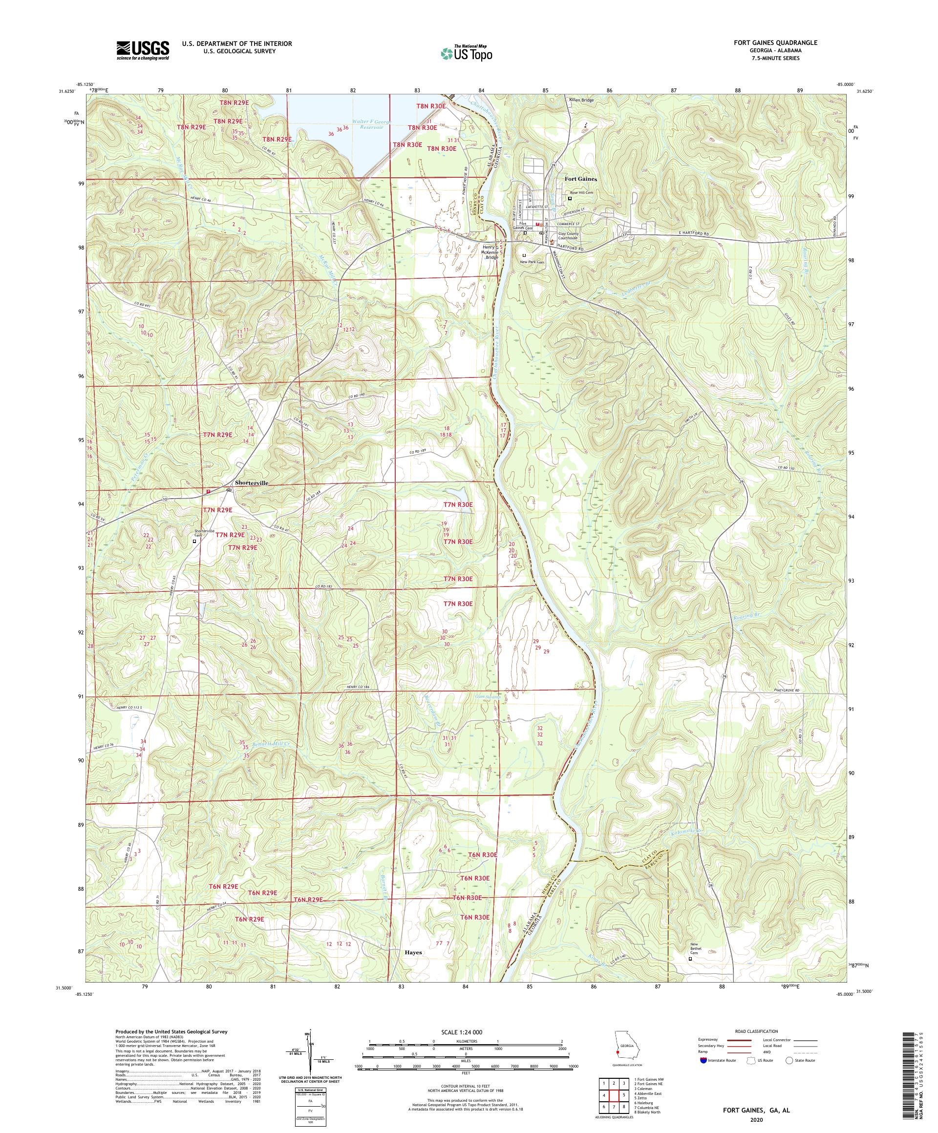 Fort Gaines Georgia US Topo Map – MyTopo Map Store