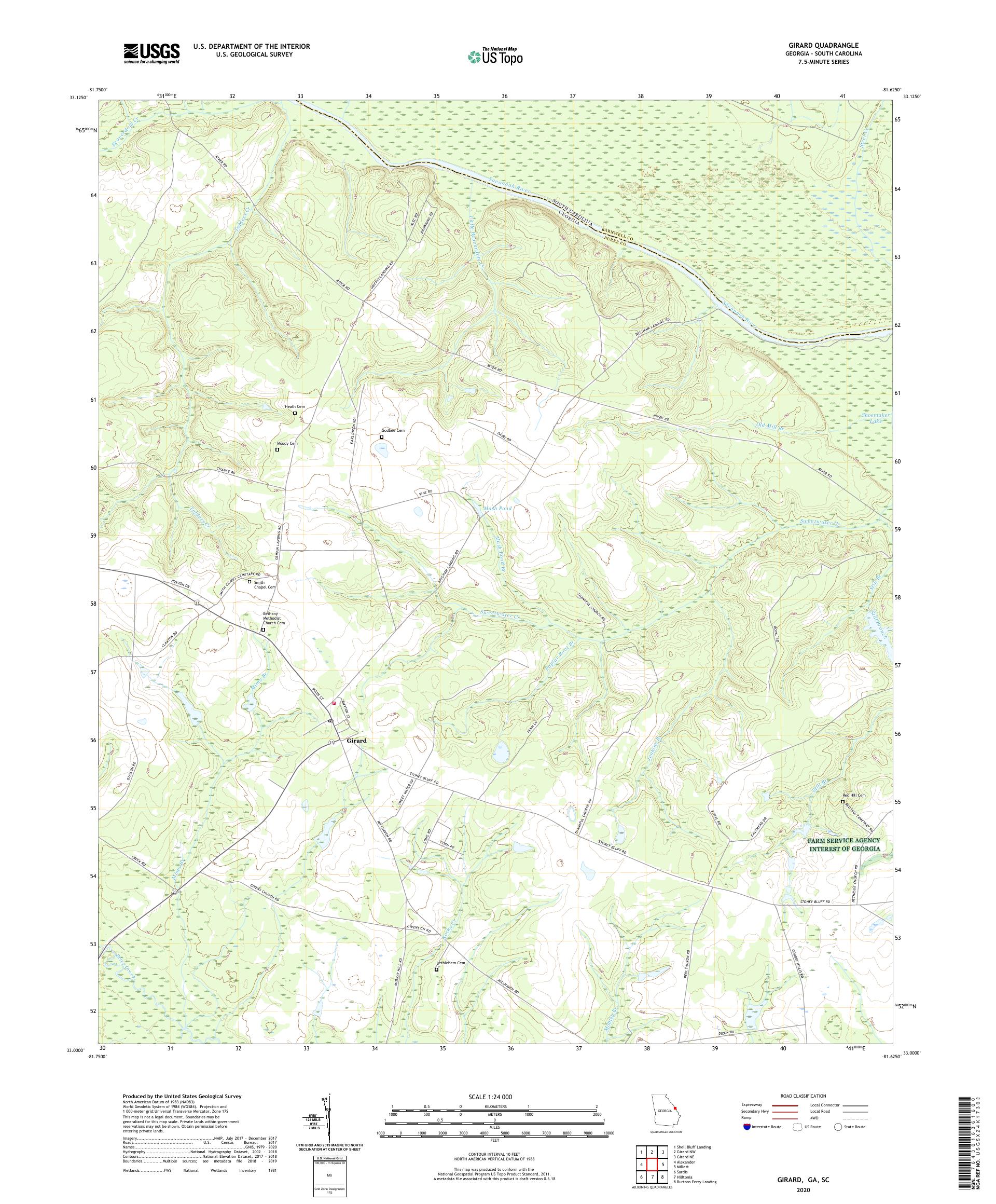 Girard Georgia US Topo Map – MyTopo Map Store