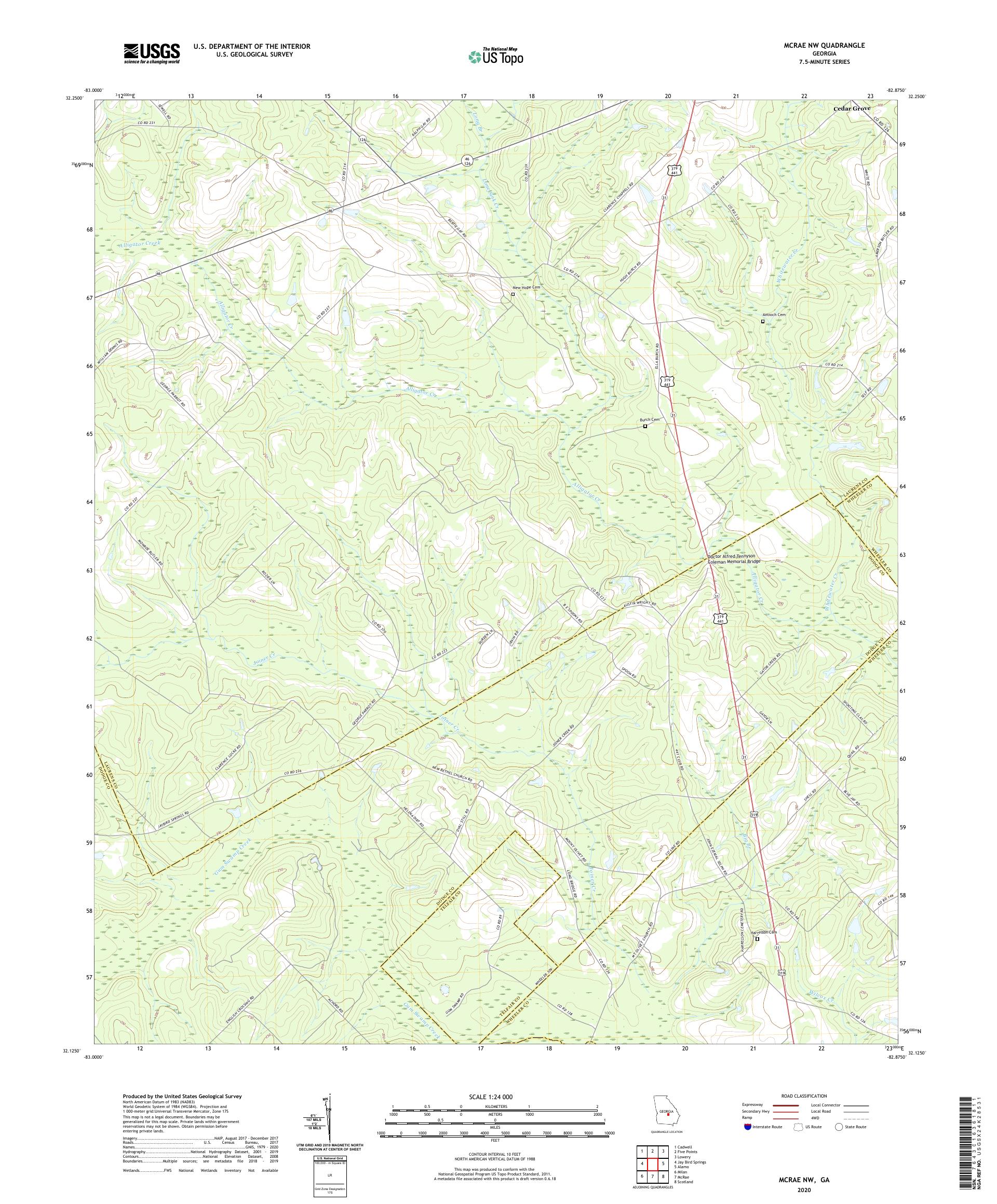 McRae NW Georgia US Topo Map – MyTopo Map Store