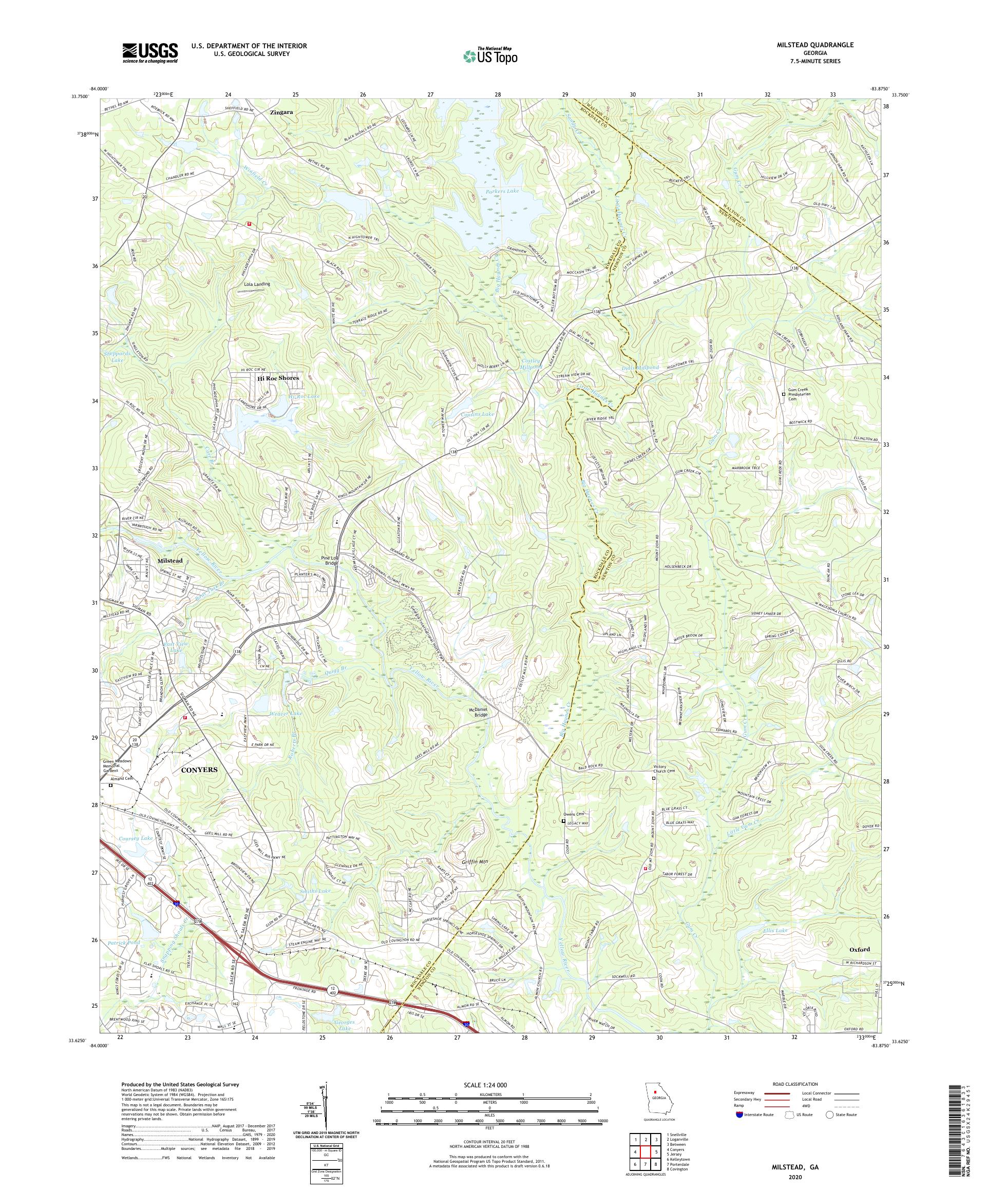 Milstead Georgia US Topo Map – MyTopo Map Store
