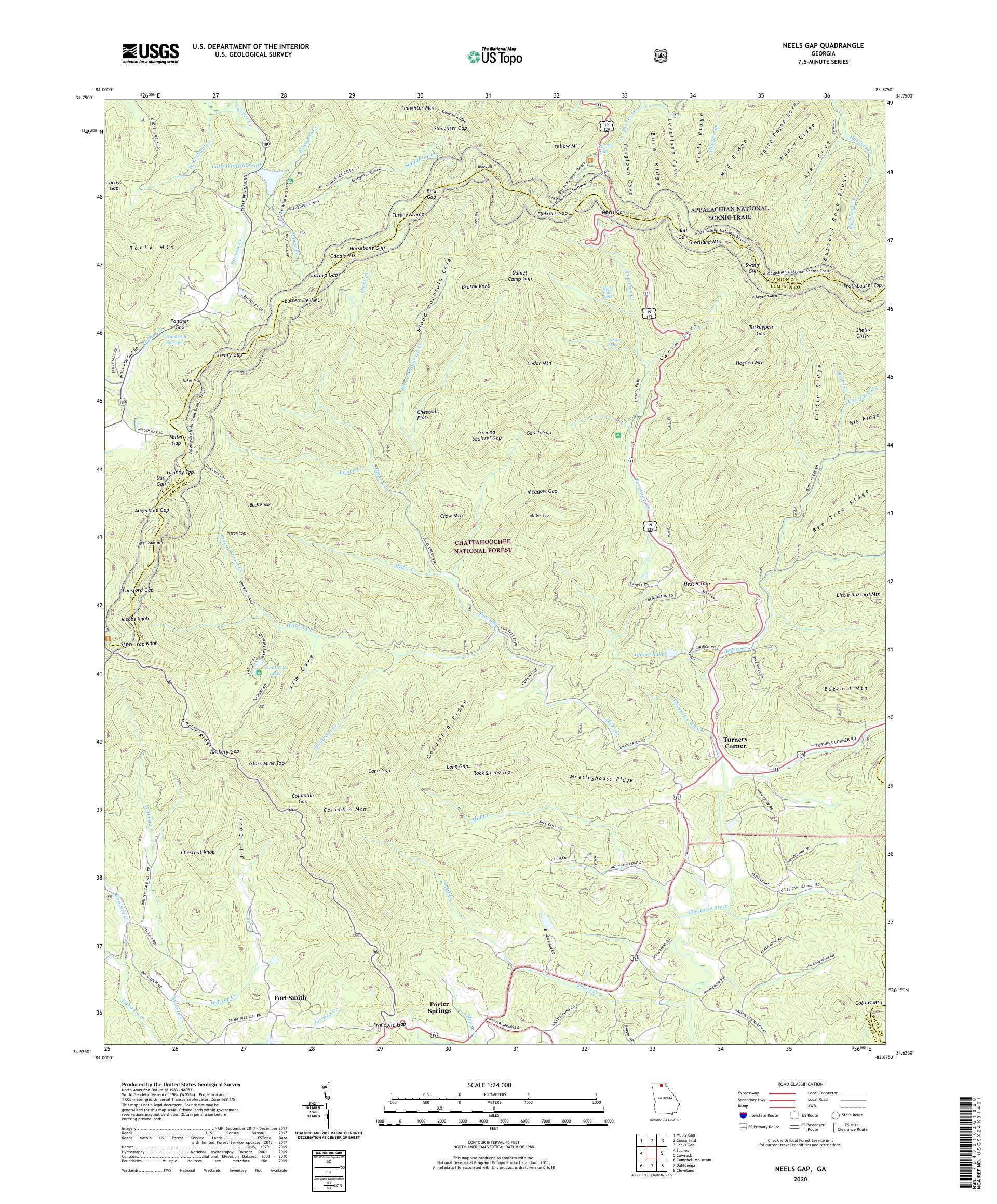 Neels Gap Georgia US Topo Map – MyTopo Map Store