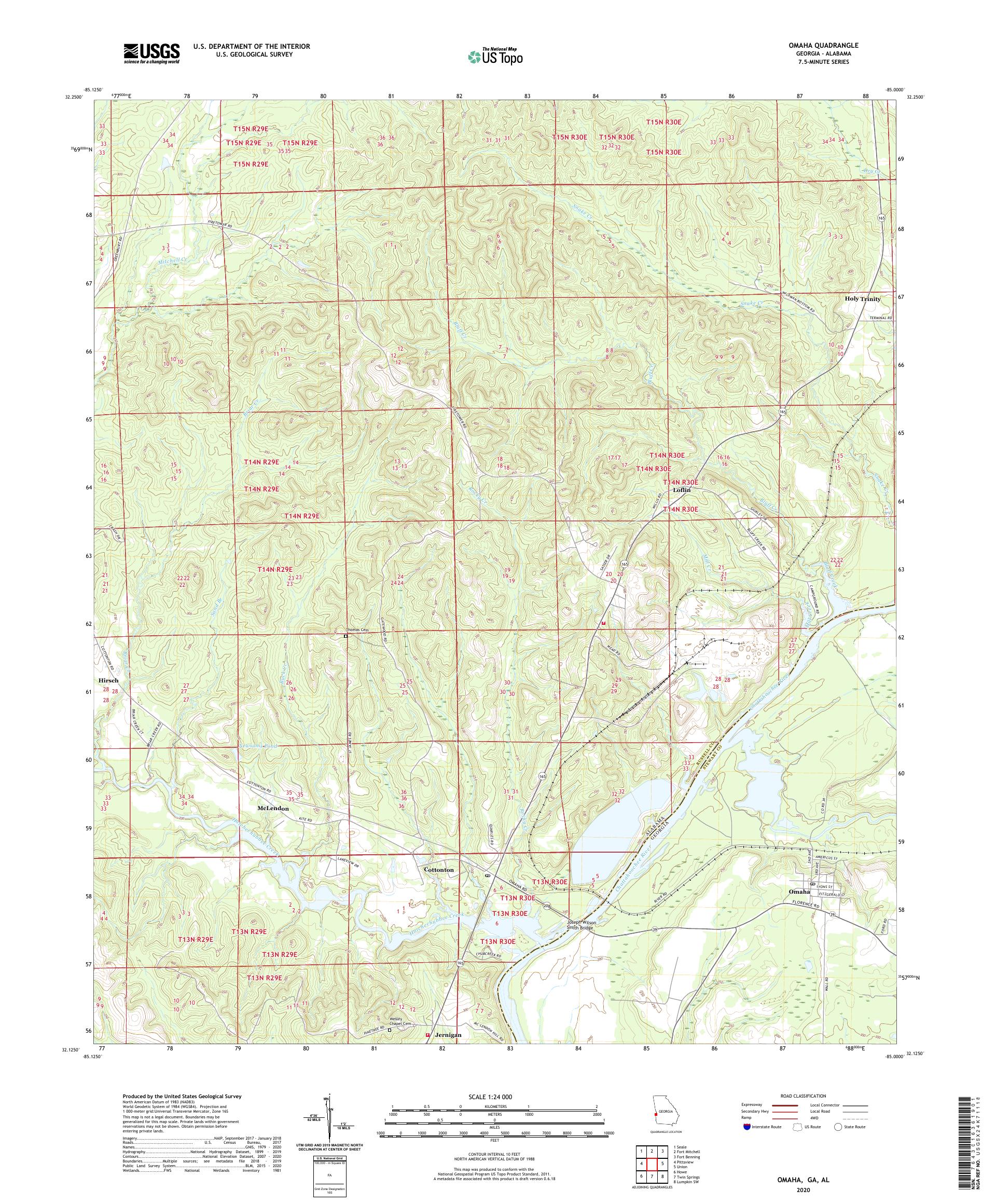Omaha Georgia US Topo Map – MyTopo Map Store