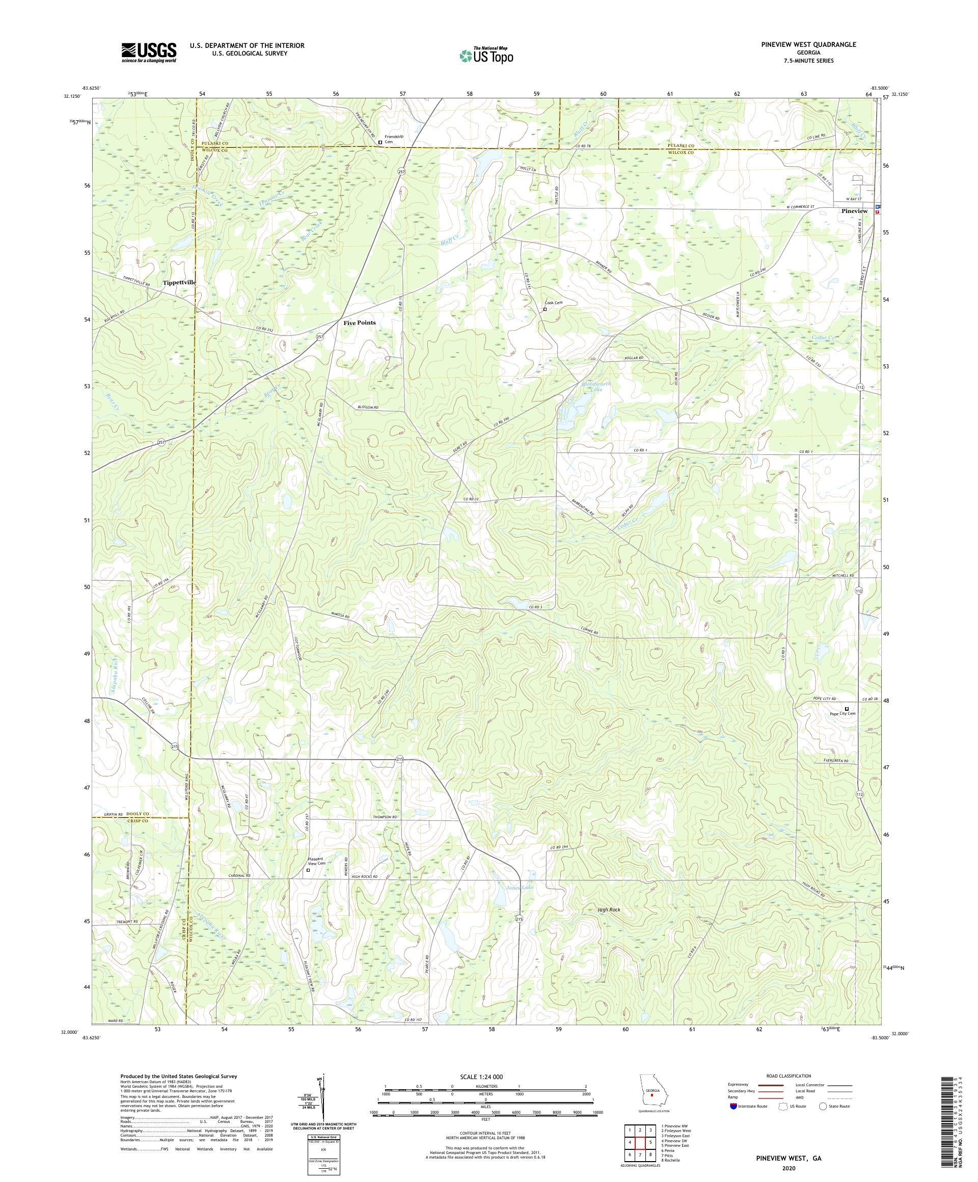 Pineview West Georgia US Topo Map – MyTopo Map Store
