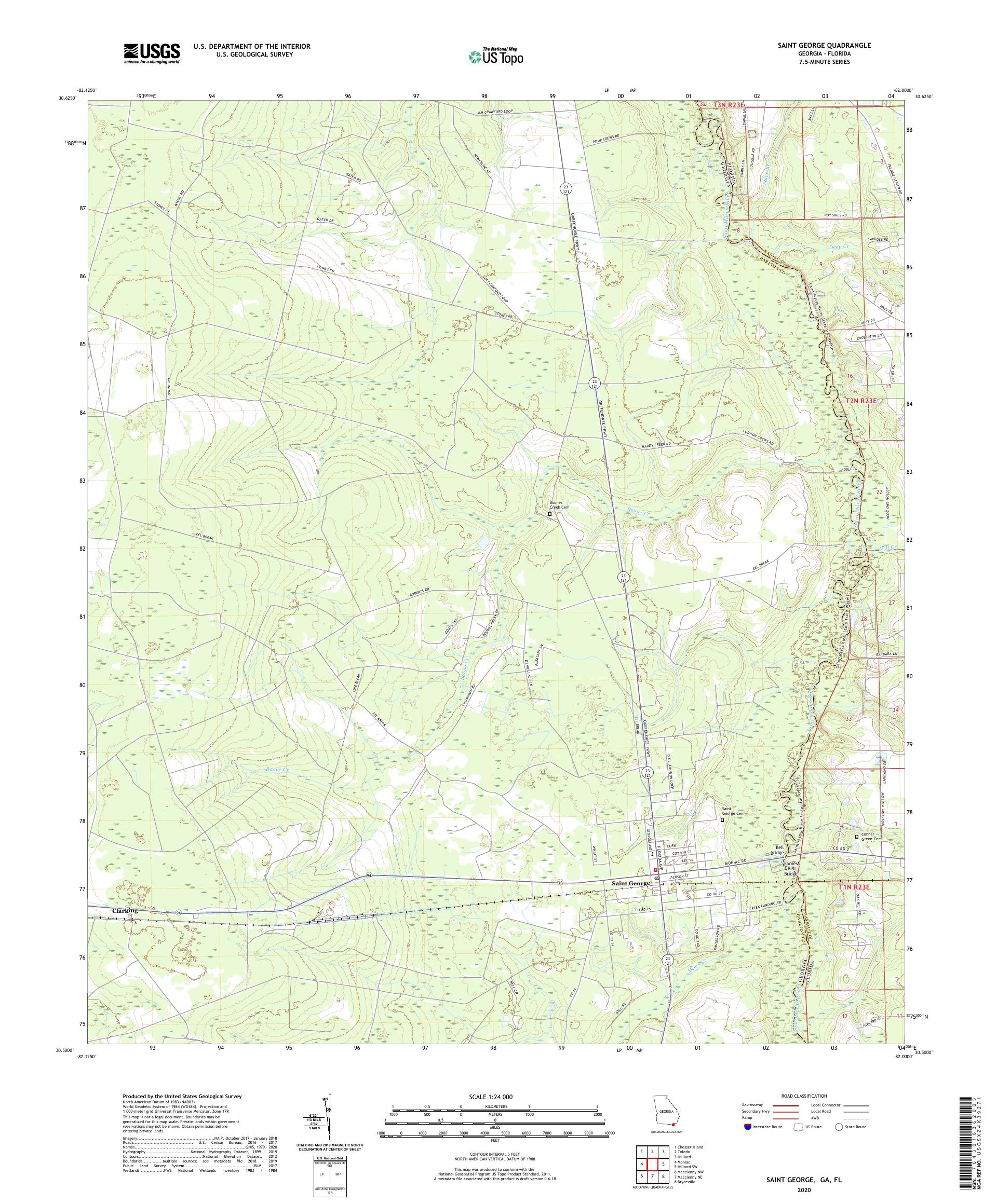 Saint George Georgia US Topo Map – MyTopo Map Store