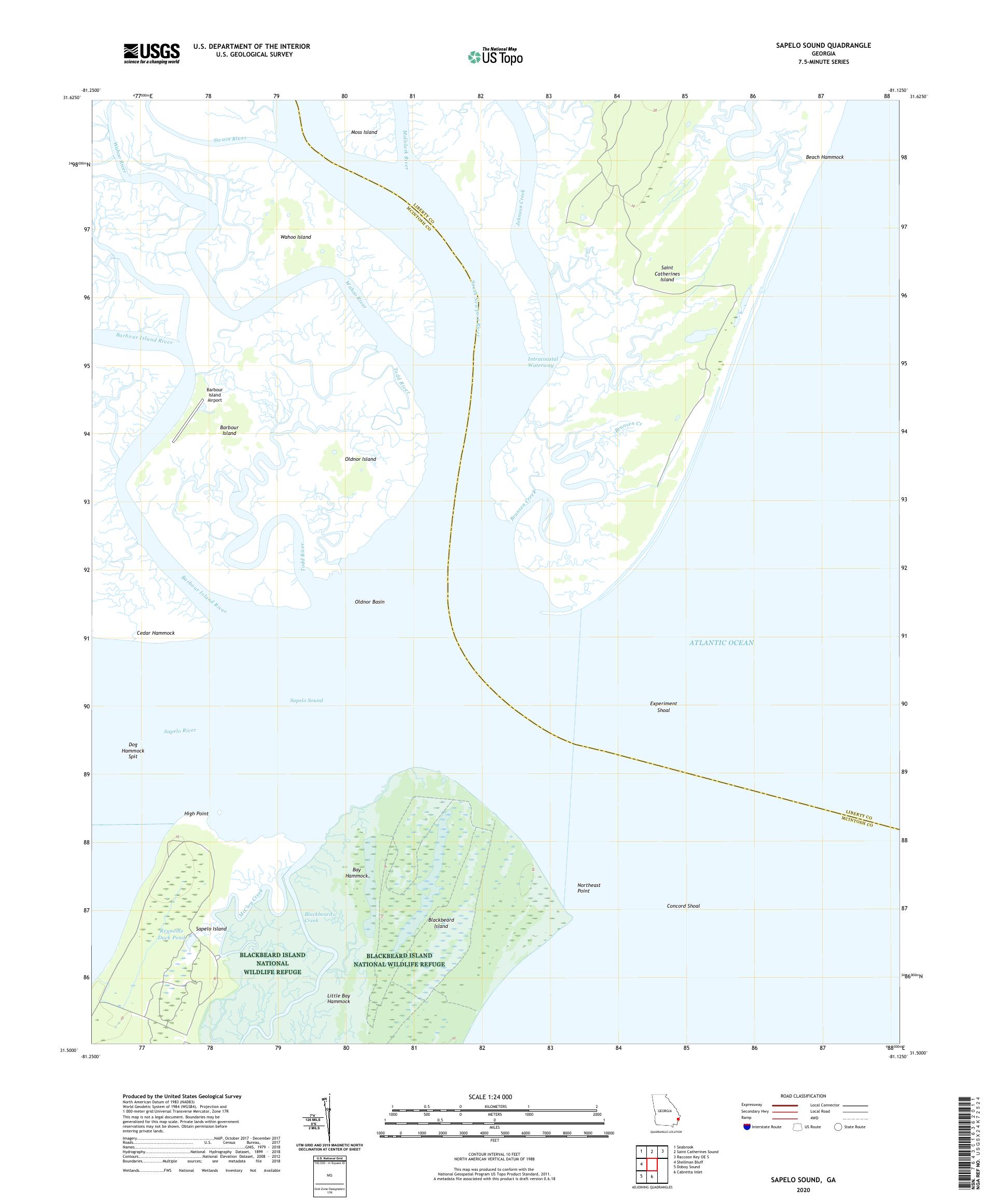 Sapelo Sound Georgia US Topo Map – MyTopo Map Store