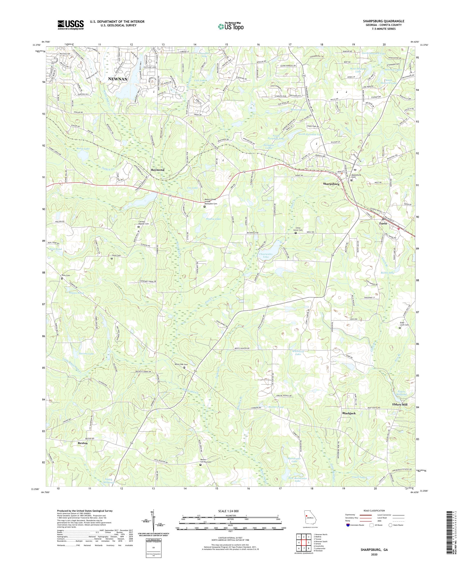 Sharpsburg Georgia US Topo Map – MyTopo Map Store