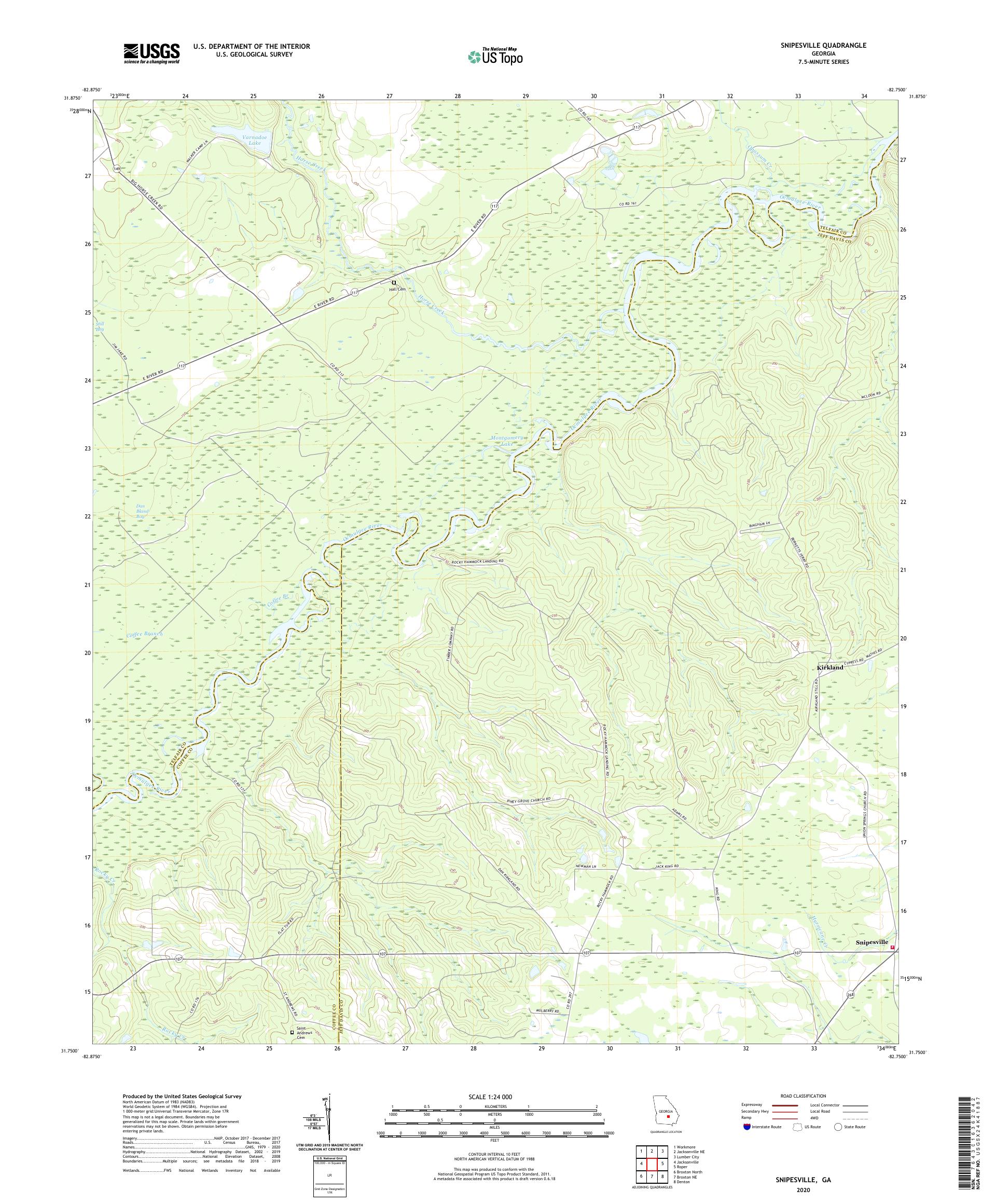 Snipesville Georgia US Topo Map – MyTopo Map Store