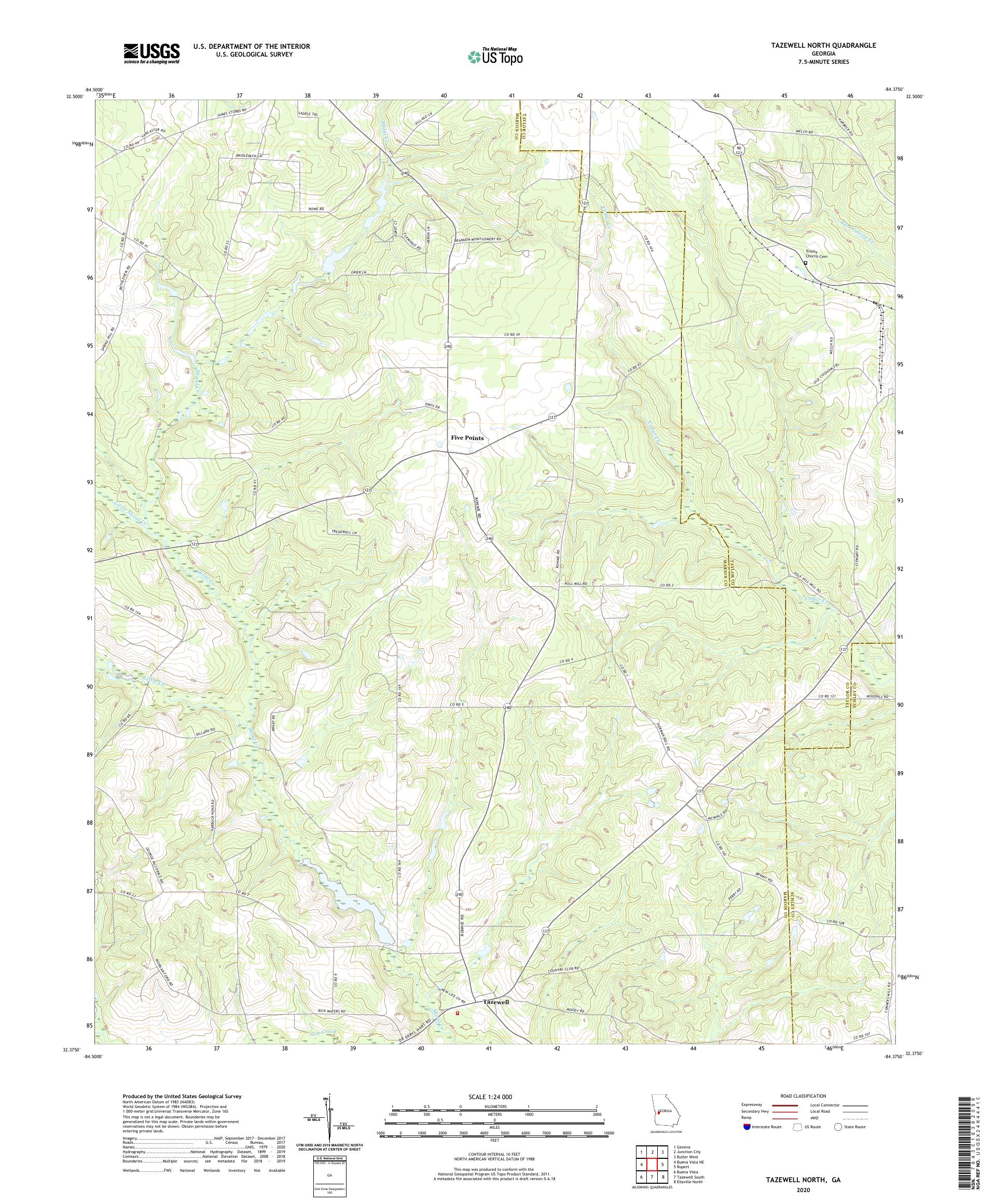 Tazewell North Georgia US Topo Map – MyTopo Map Store
