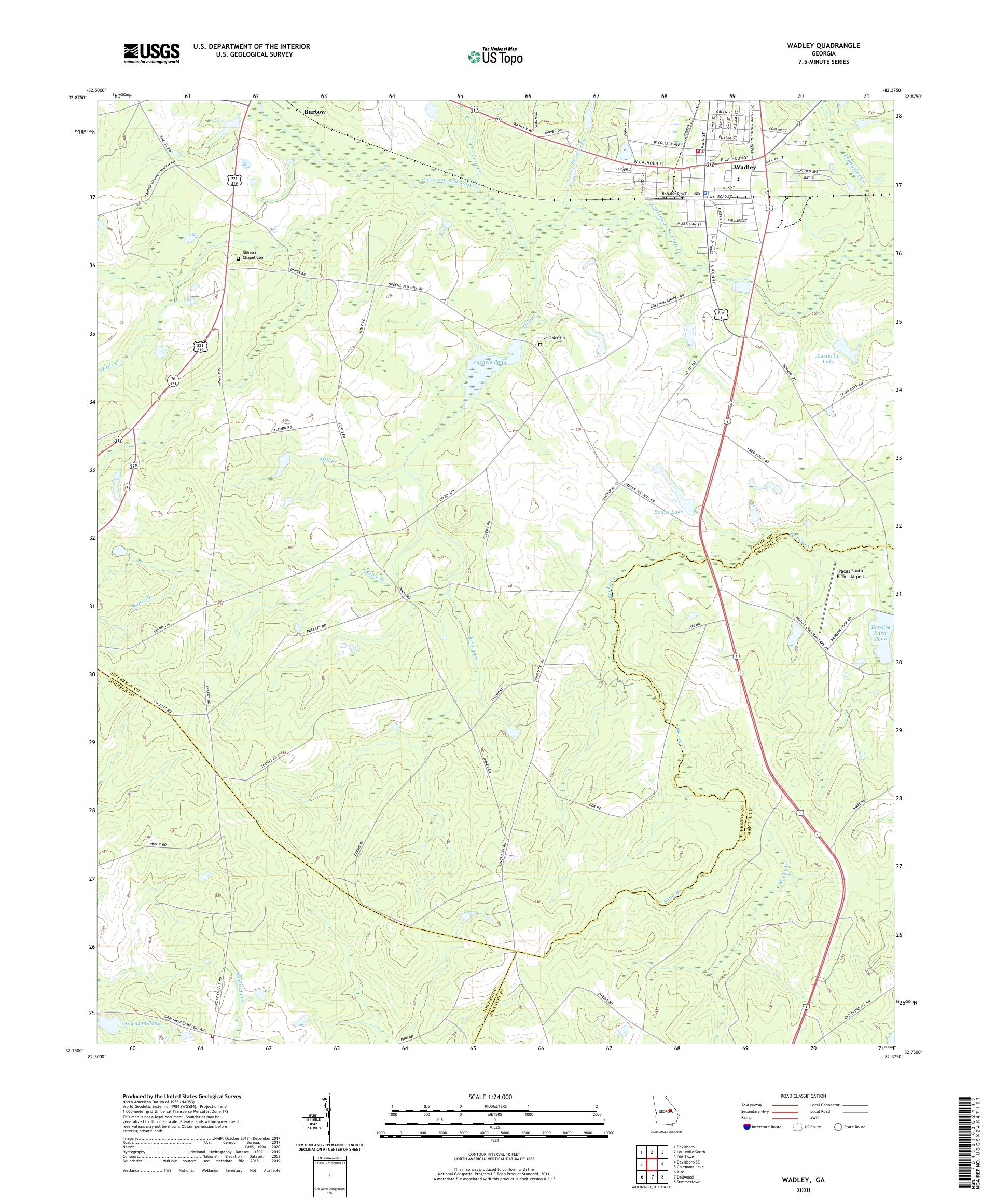 Wadley Georgia US Topo Map – MyTopo Map Store