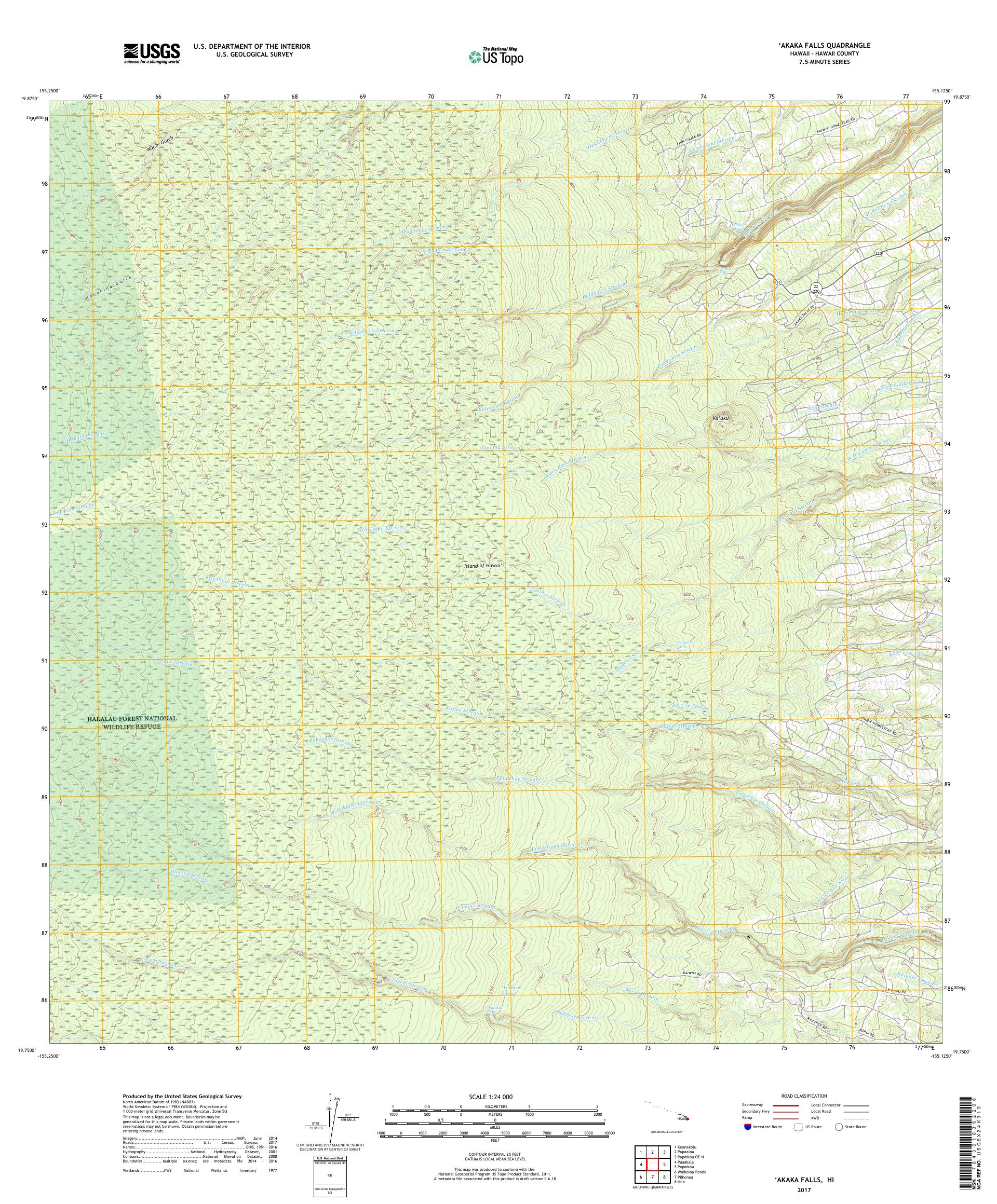 Akaka Falls Hawaii US Topo Map – MyTopo Map Store