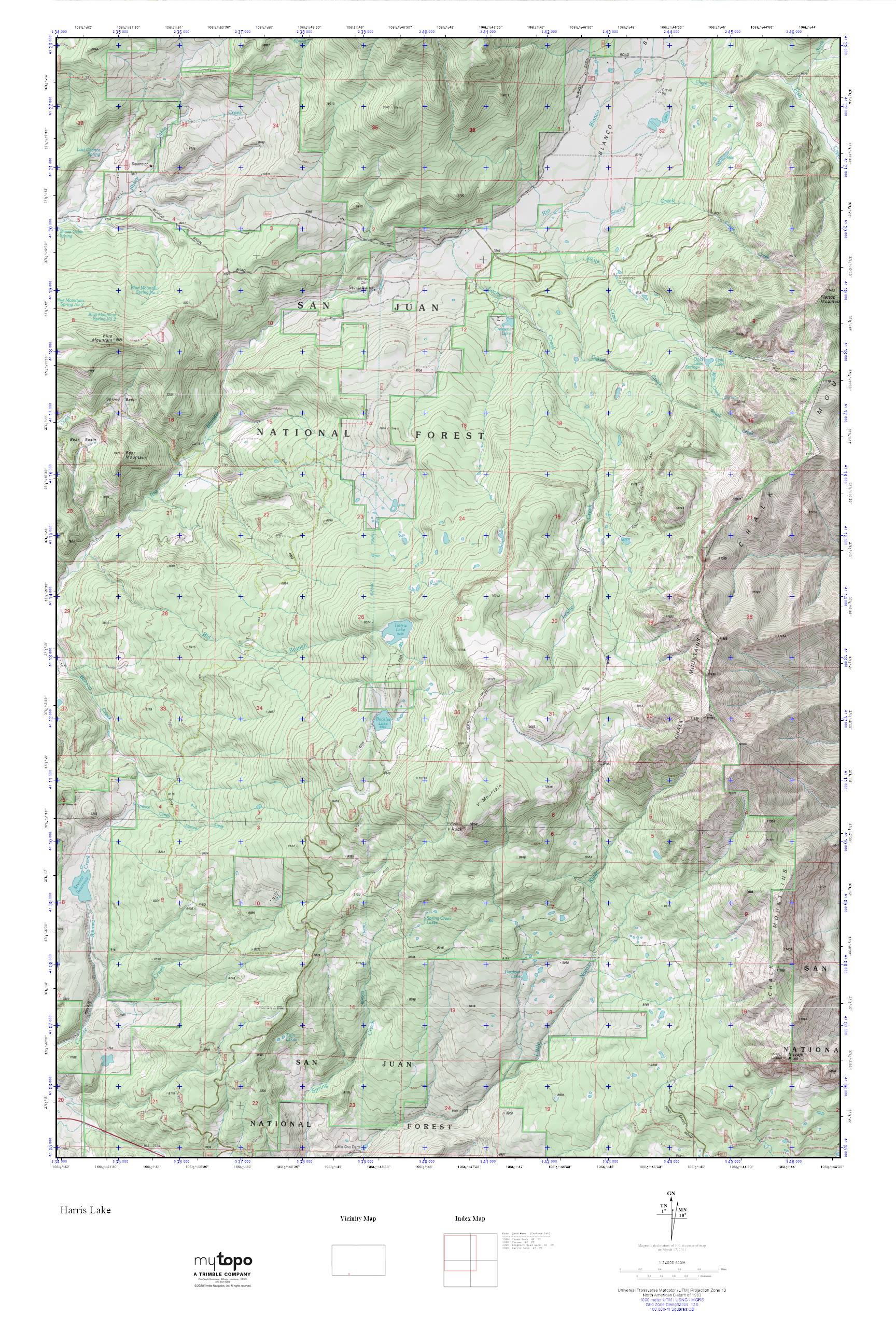 Harris Lake MyTopo Explorer Series Map – MyTopo Map Store