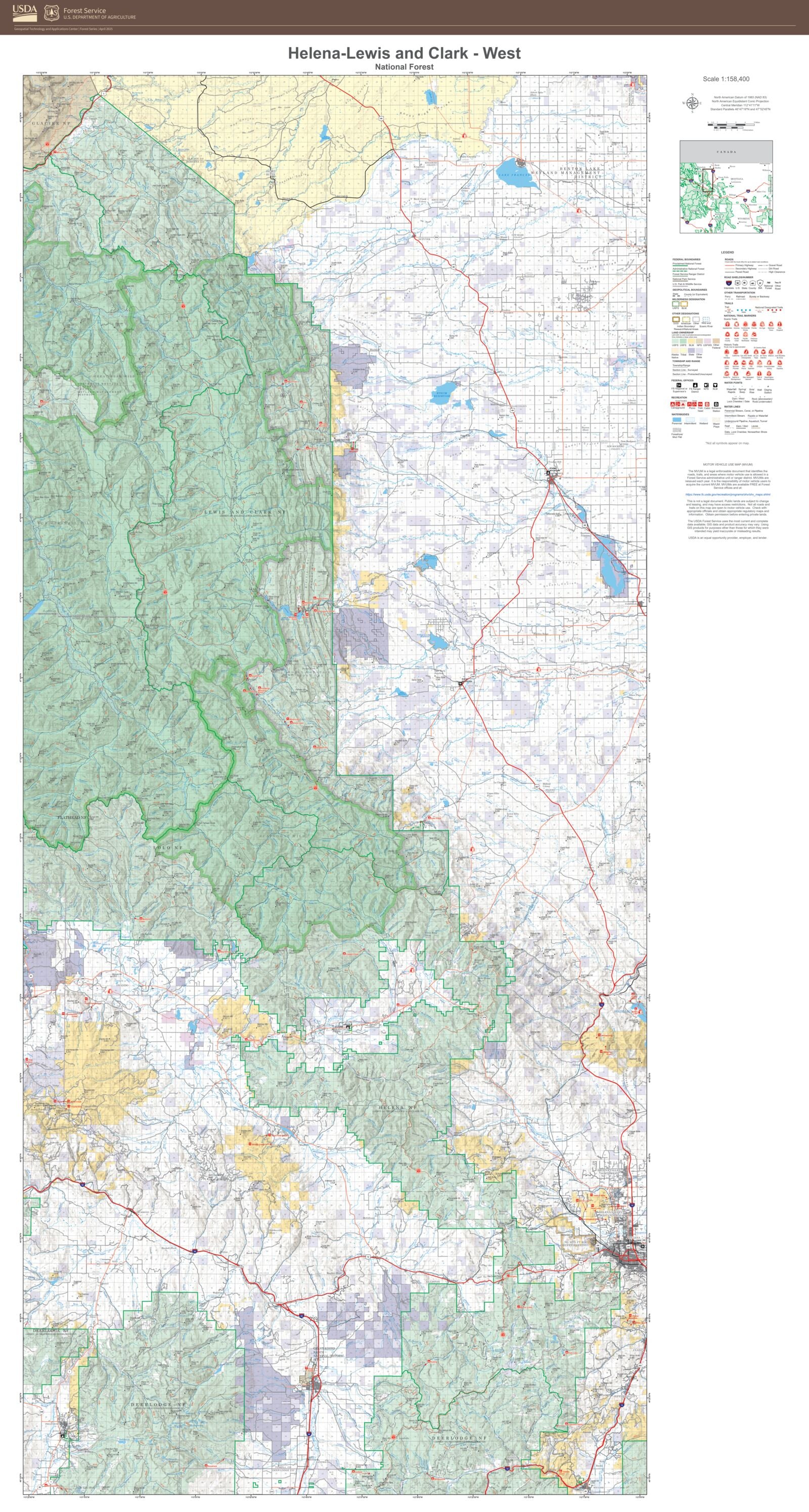 Helena-Lewis and Clark National Forest West Map – MyTopo Map Store