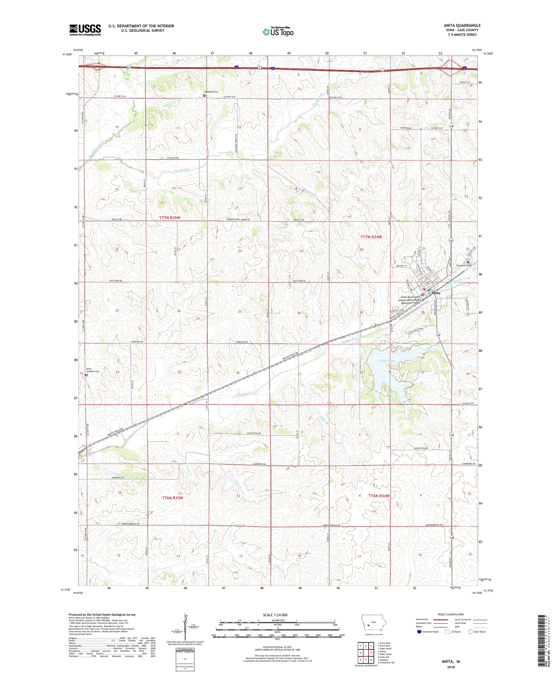 Anita Iowa US Topo Map – MyTopo Map Store