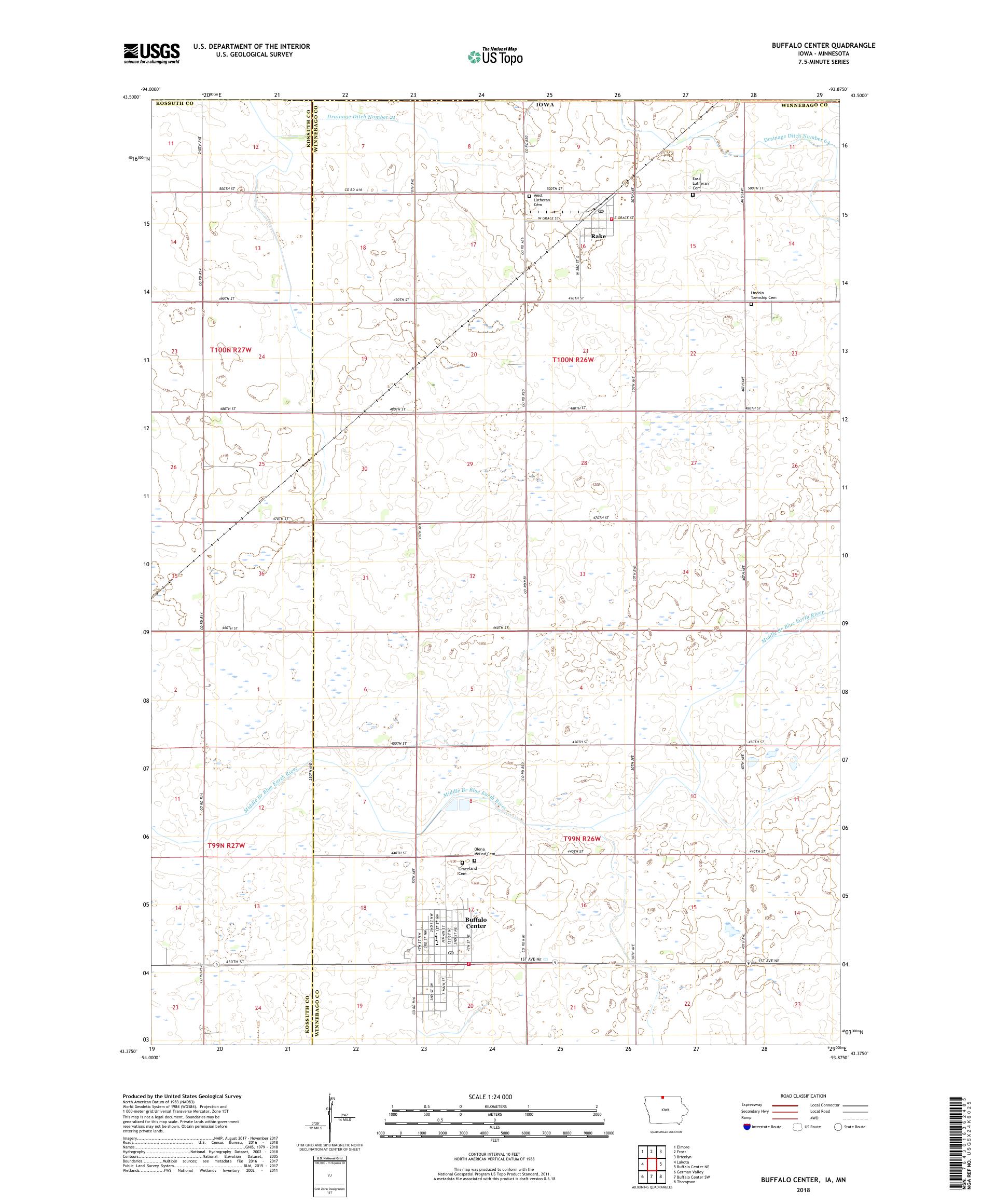 Buffalo Center Iowa US Topo Map – MyTopo Map Store