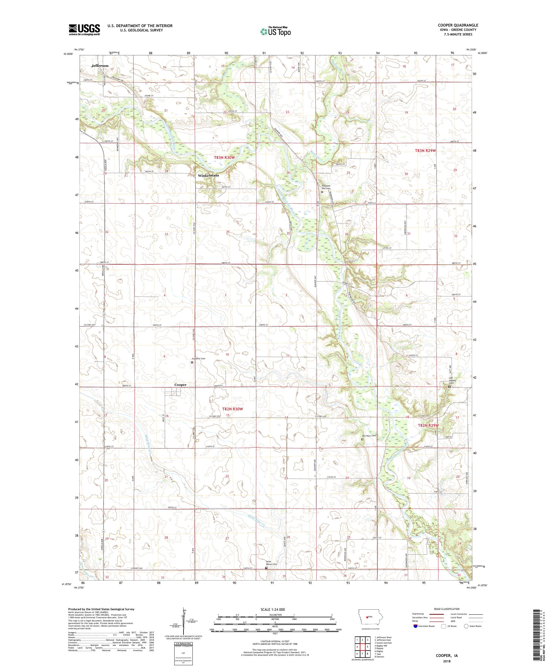Cooper Iowa US Topo Map – MyTopo Map Store