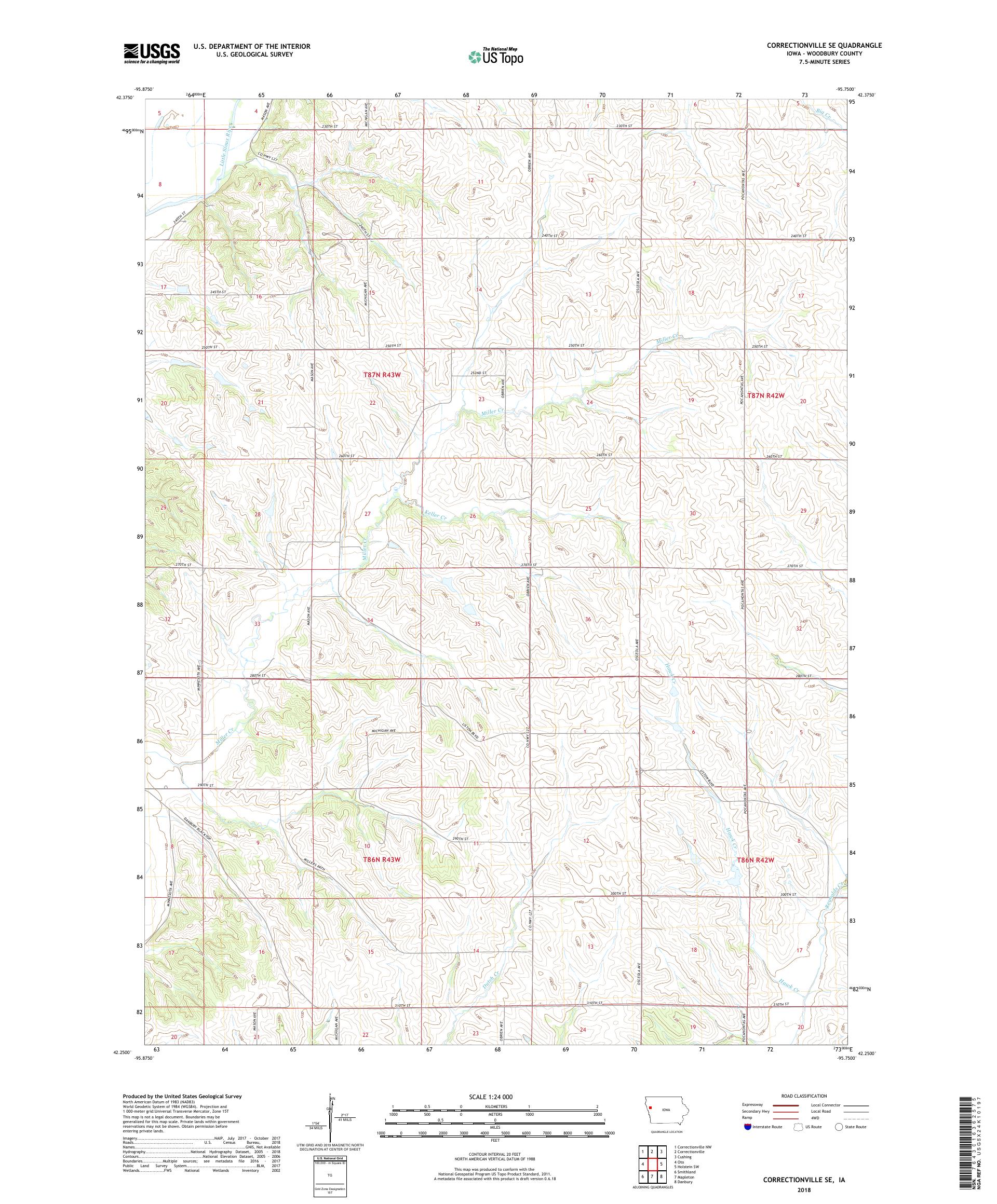 Correctionville SE Iowa US Topo Map – MyTopo Map Store