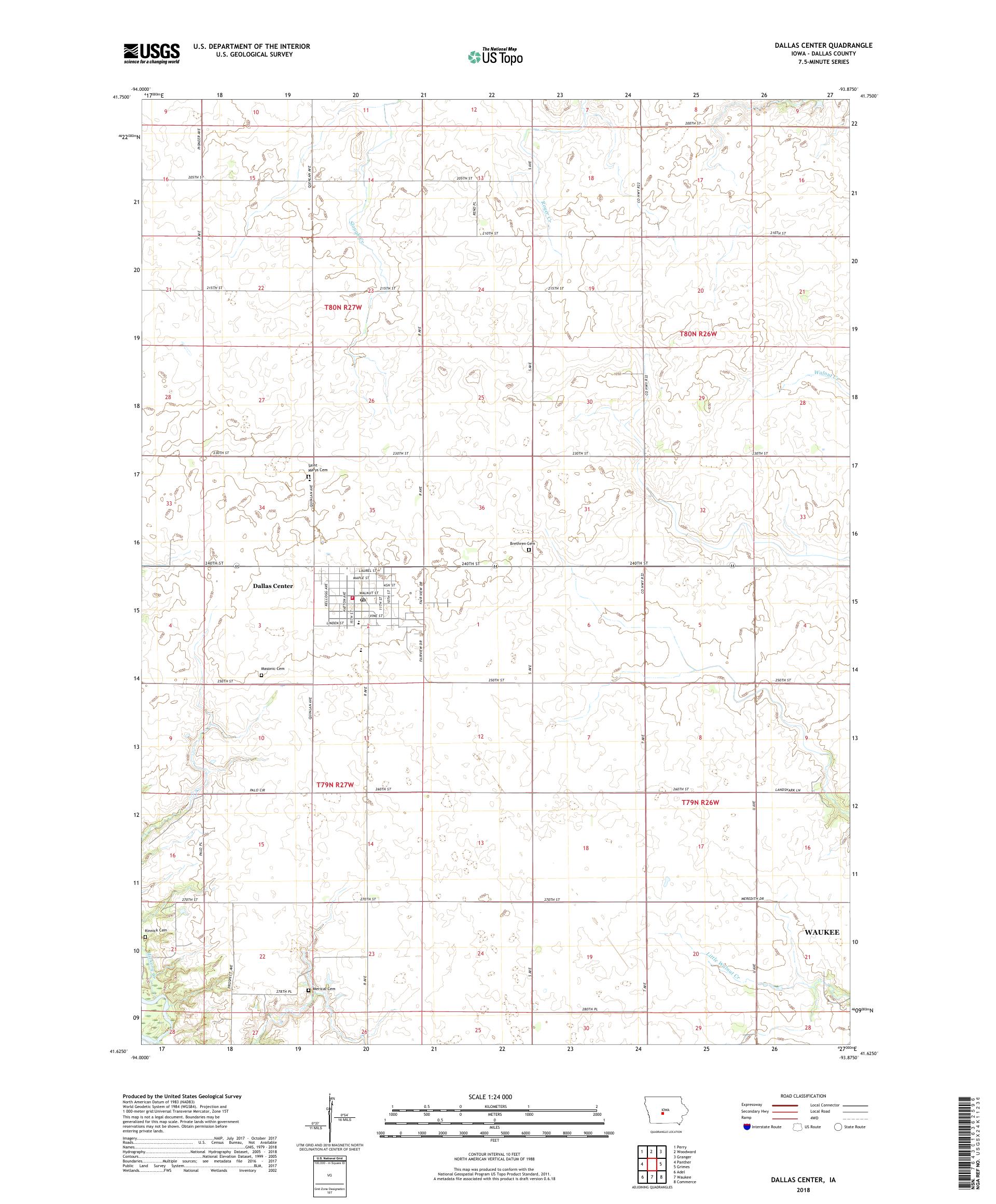 Dallas Center Iowa US Topo Map – MyTopo Map Store