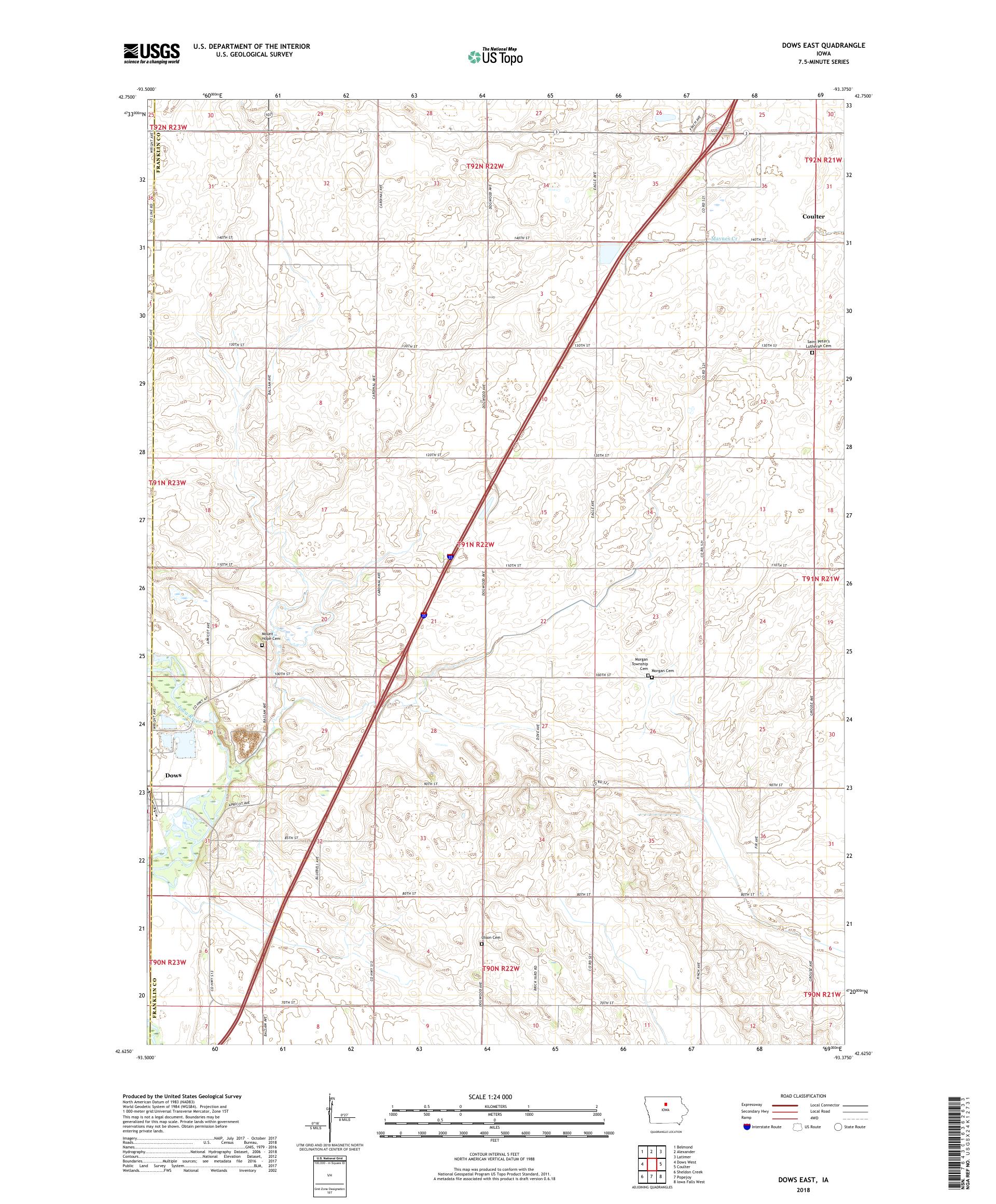 Dows East Iowa US Topo Map – MyTopo Map Store