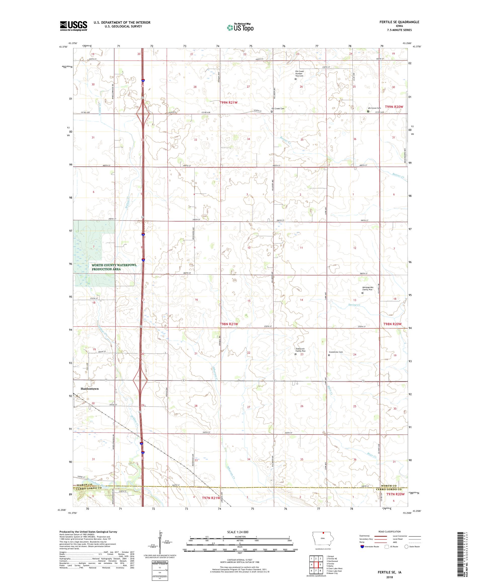 Fertile SE Iowa US Topo Map – MyTopo Map Store