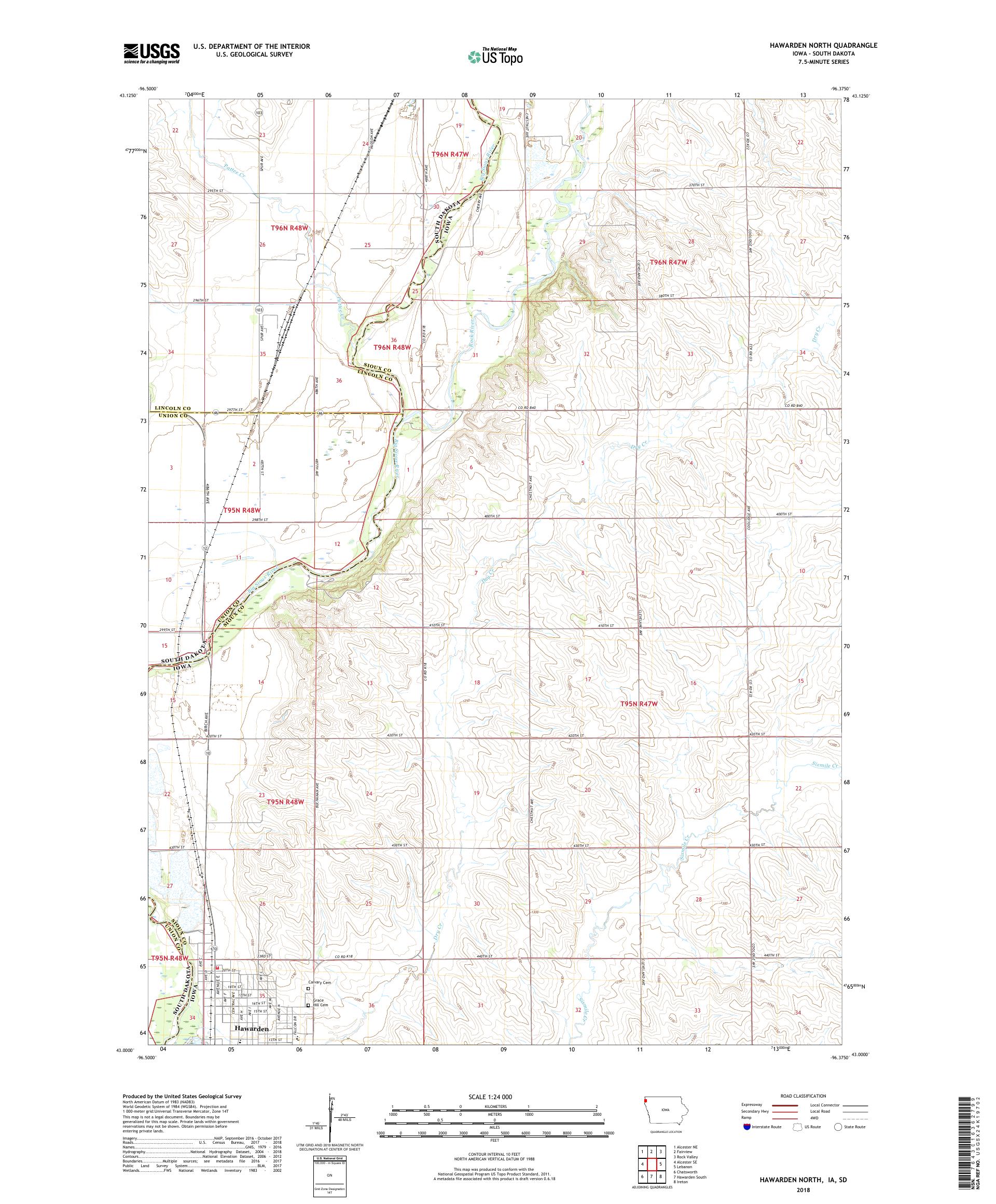 Hawarden North Iowa US Topo Map – MyTopo Map Store