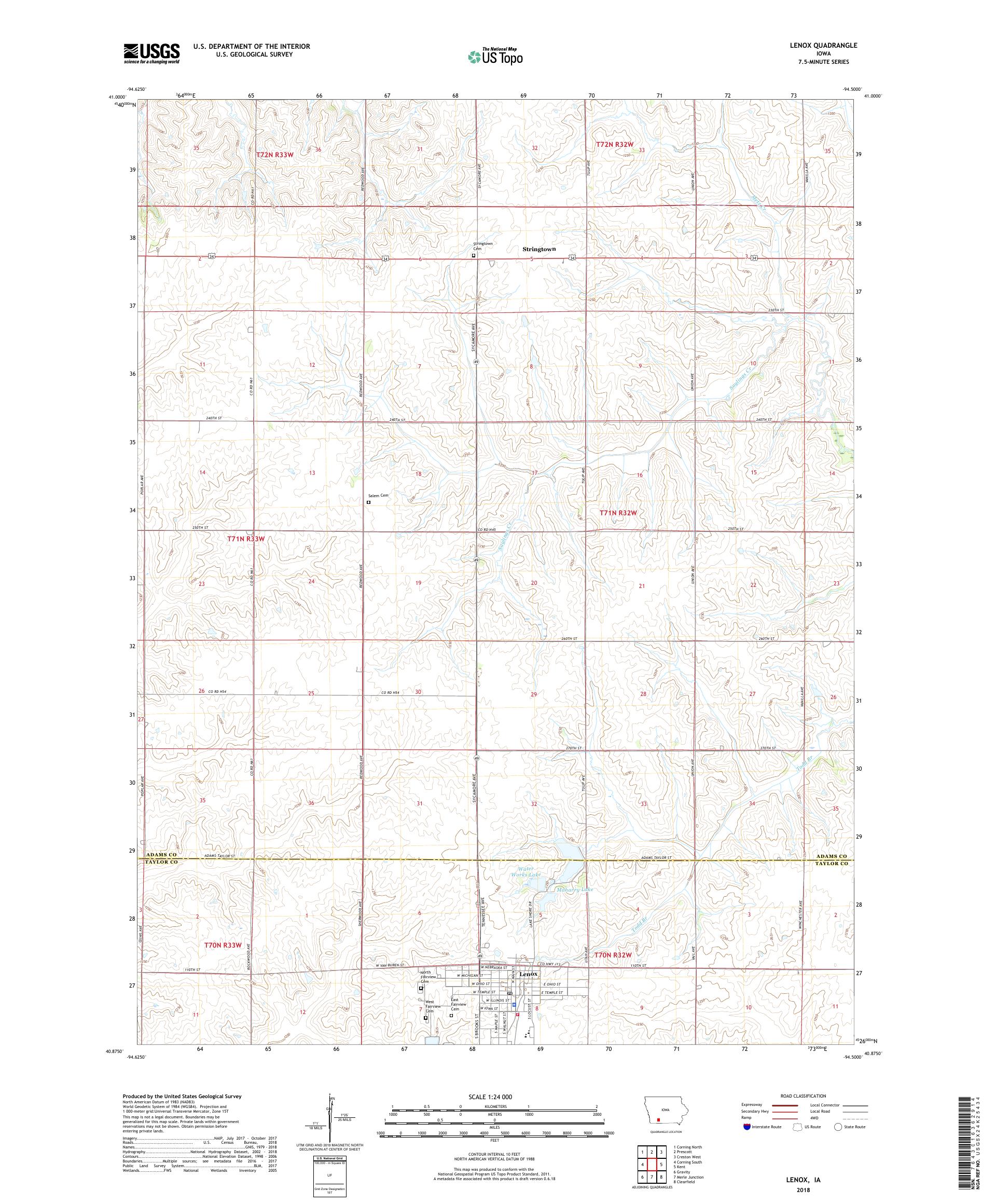 Lenox Iowa US Topo Map – MyTopo Map Store