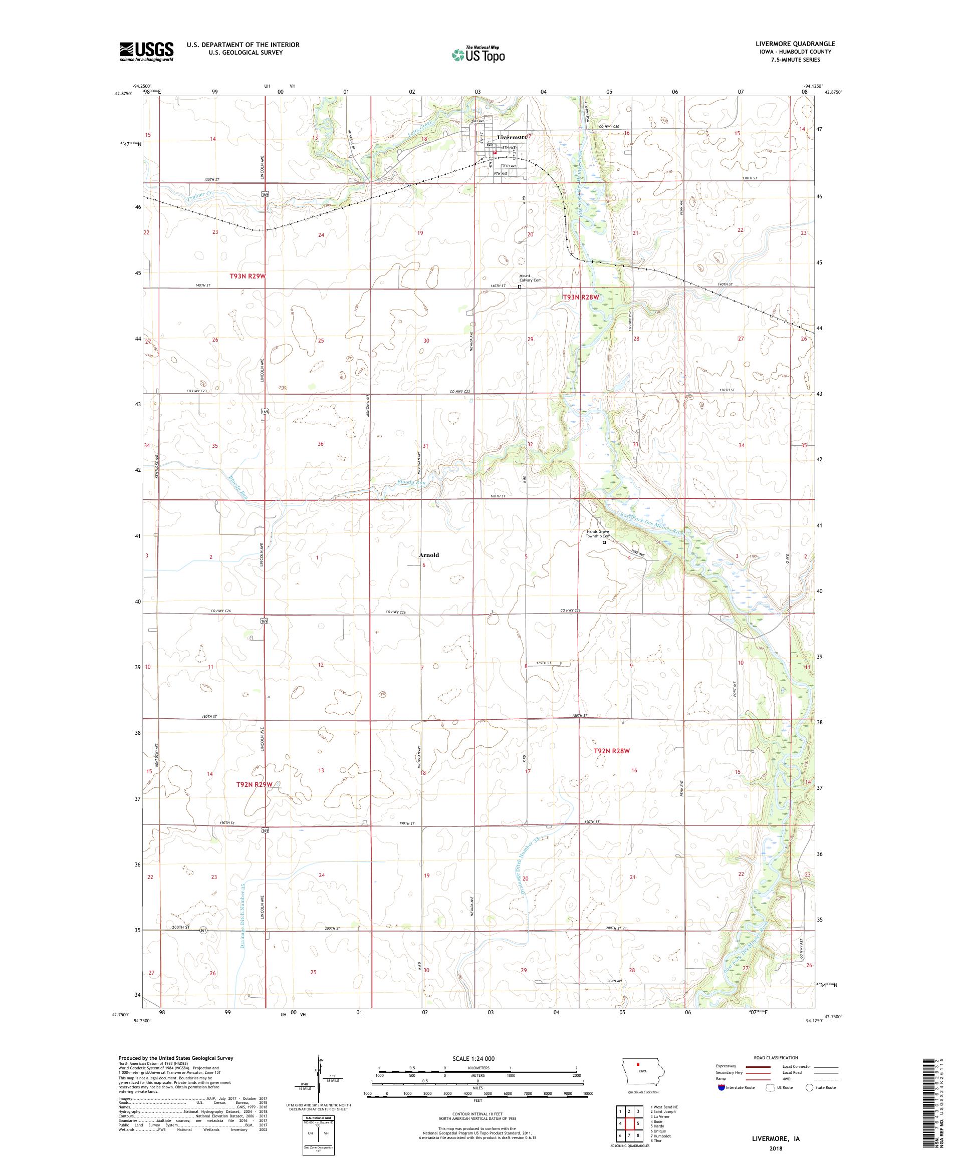 Livermore Iowa US Topo Map – MyTopo Map Store