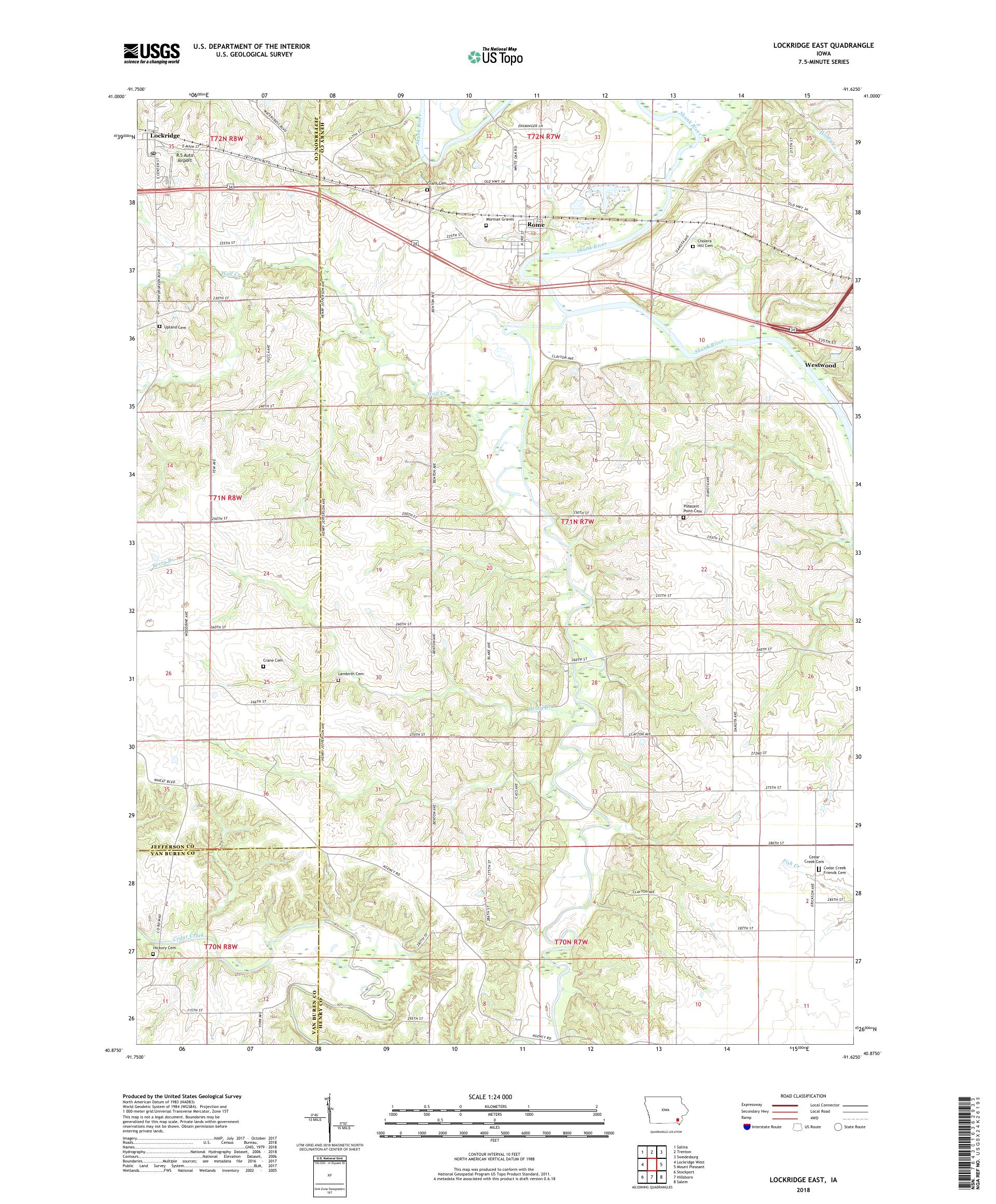 Lockridge East Iowa US Topo Map – MyTopo Map Store