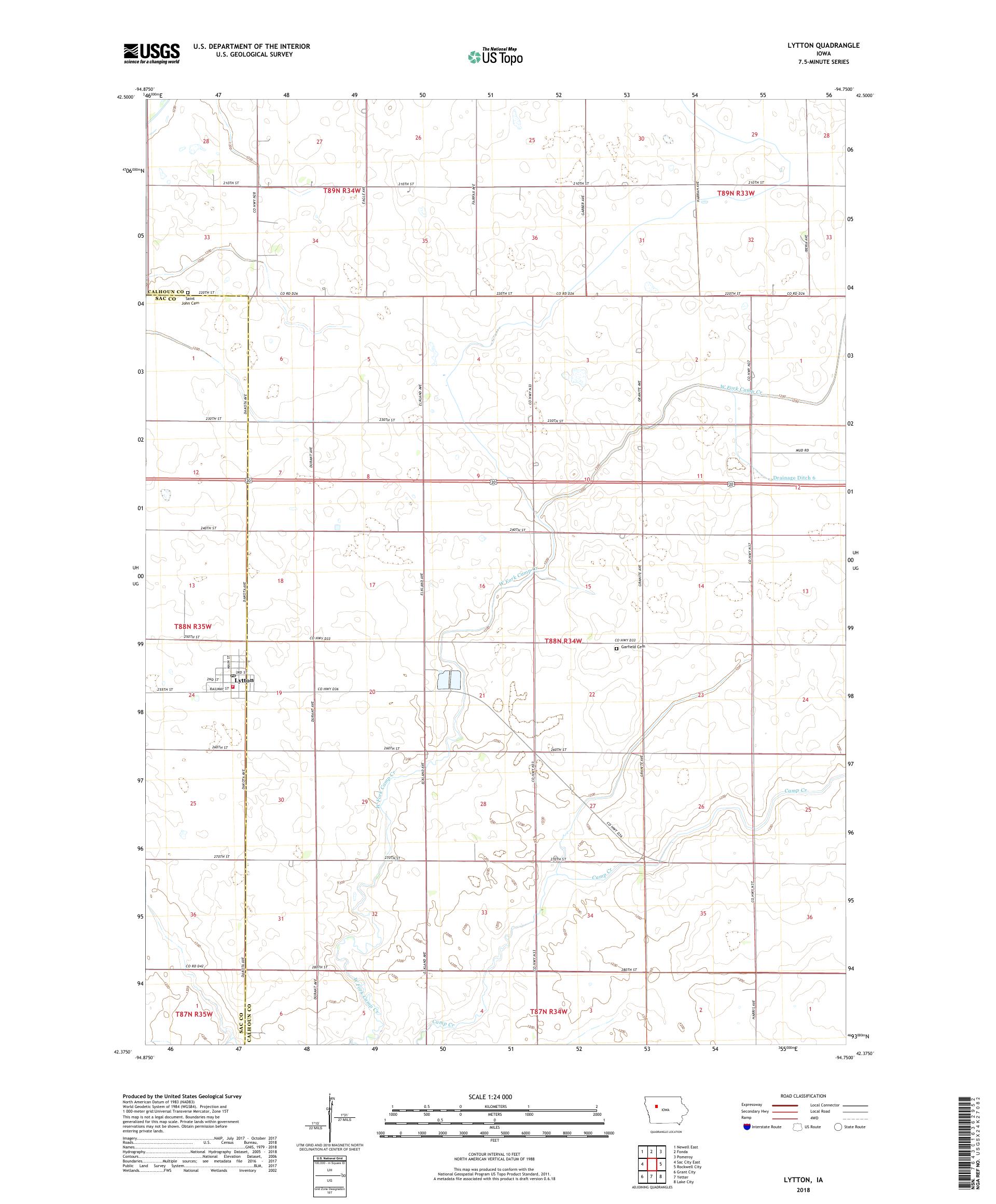 Lytton Iowa US Topo Map – MyTopo Map Store