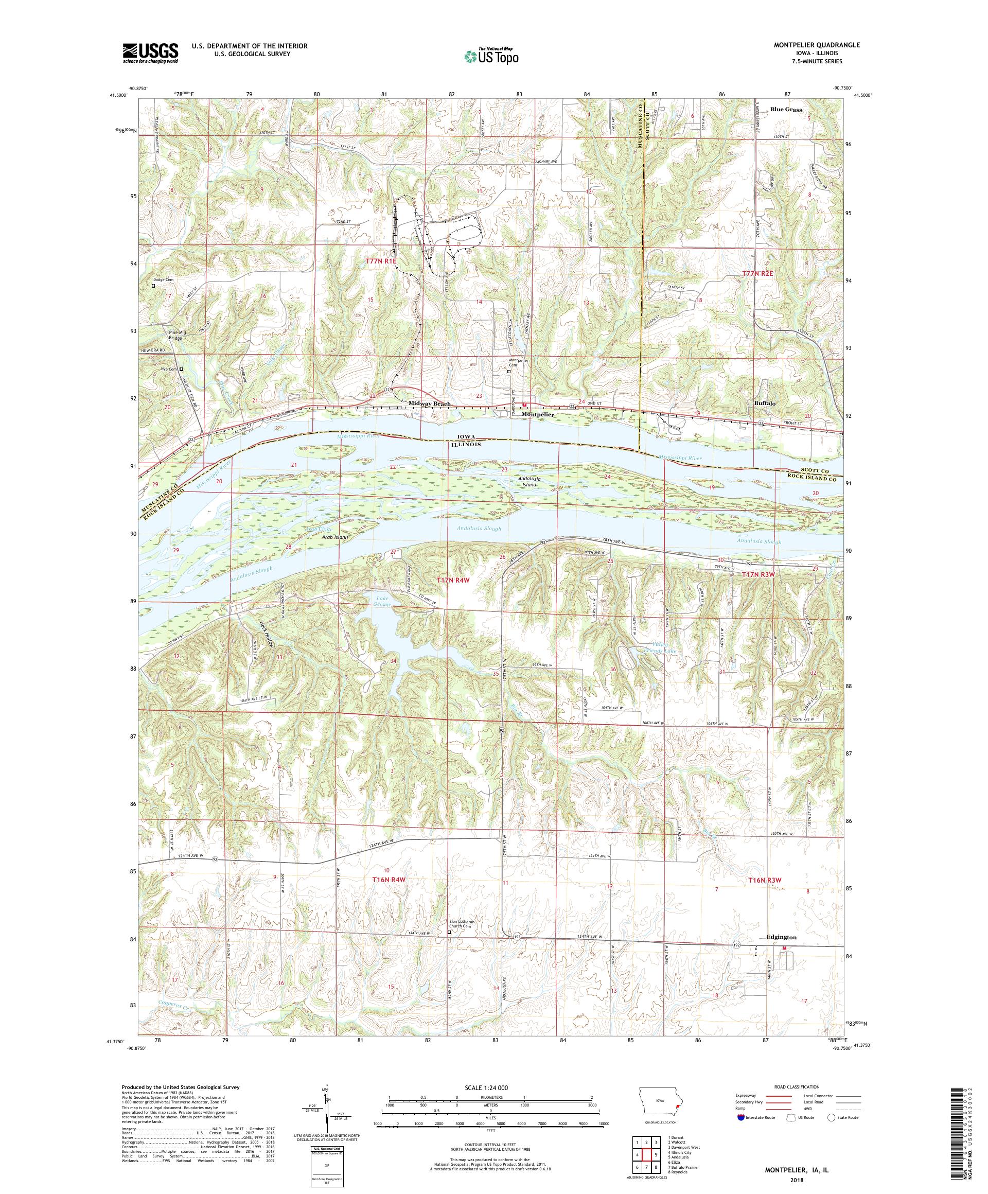 Montpelier Iowa US Topo Map – MyTopo Map Store