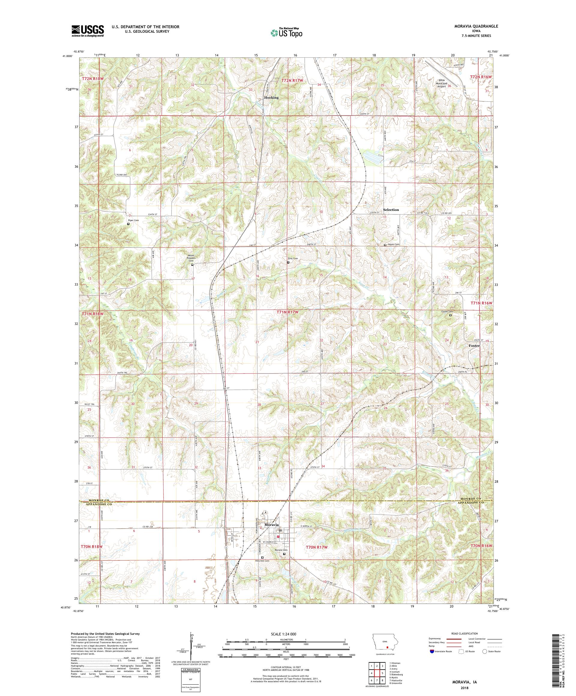 Moravia Iowa US Topo Map – MyTopo Map Store