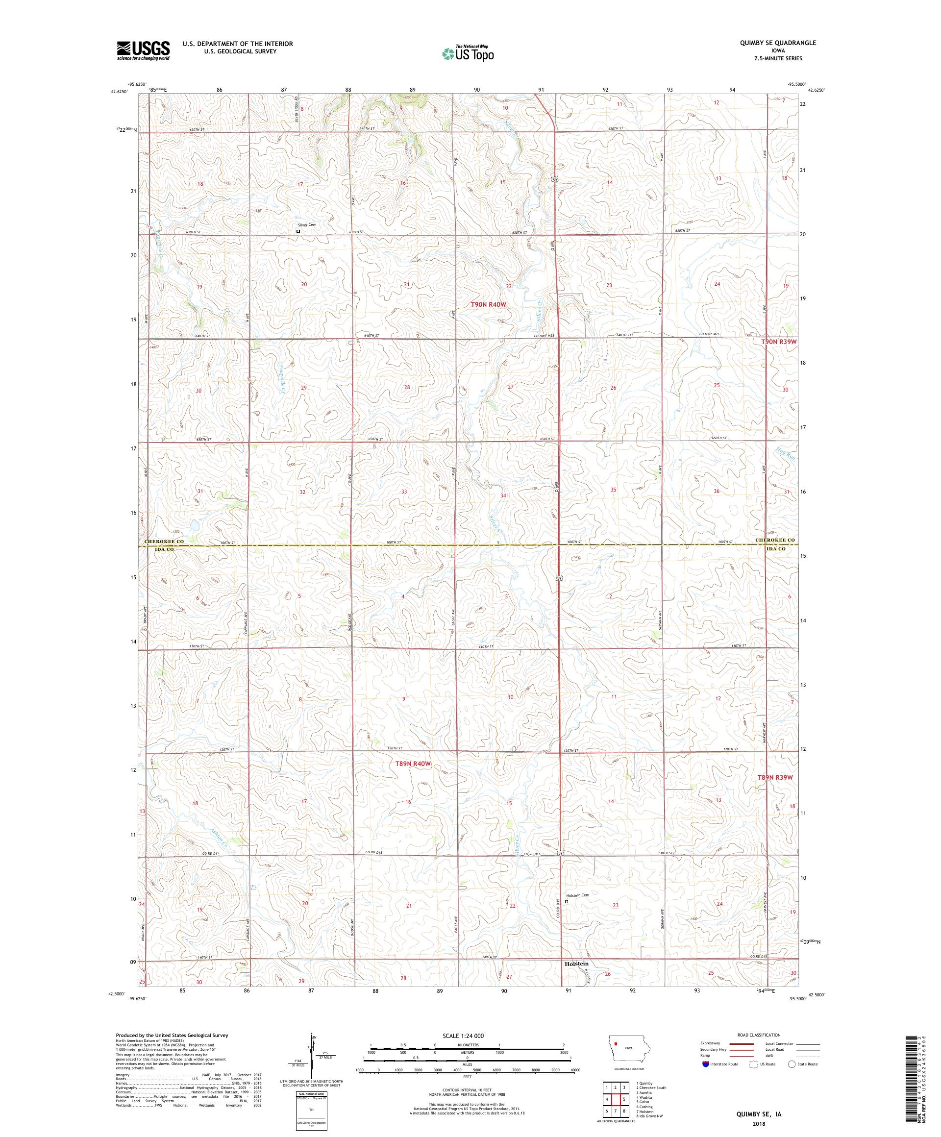 Quimby SE Iowa US Topo Map – MyTopo Map Store