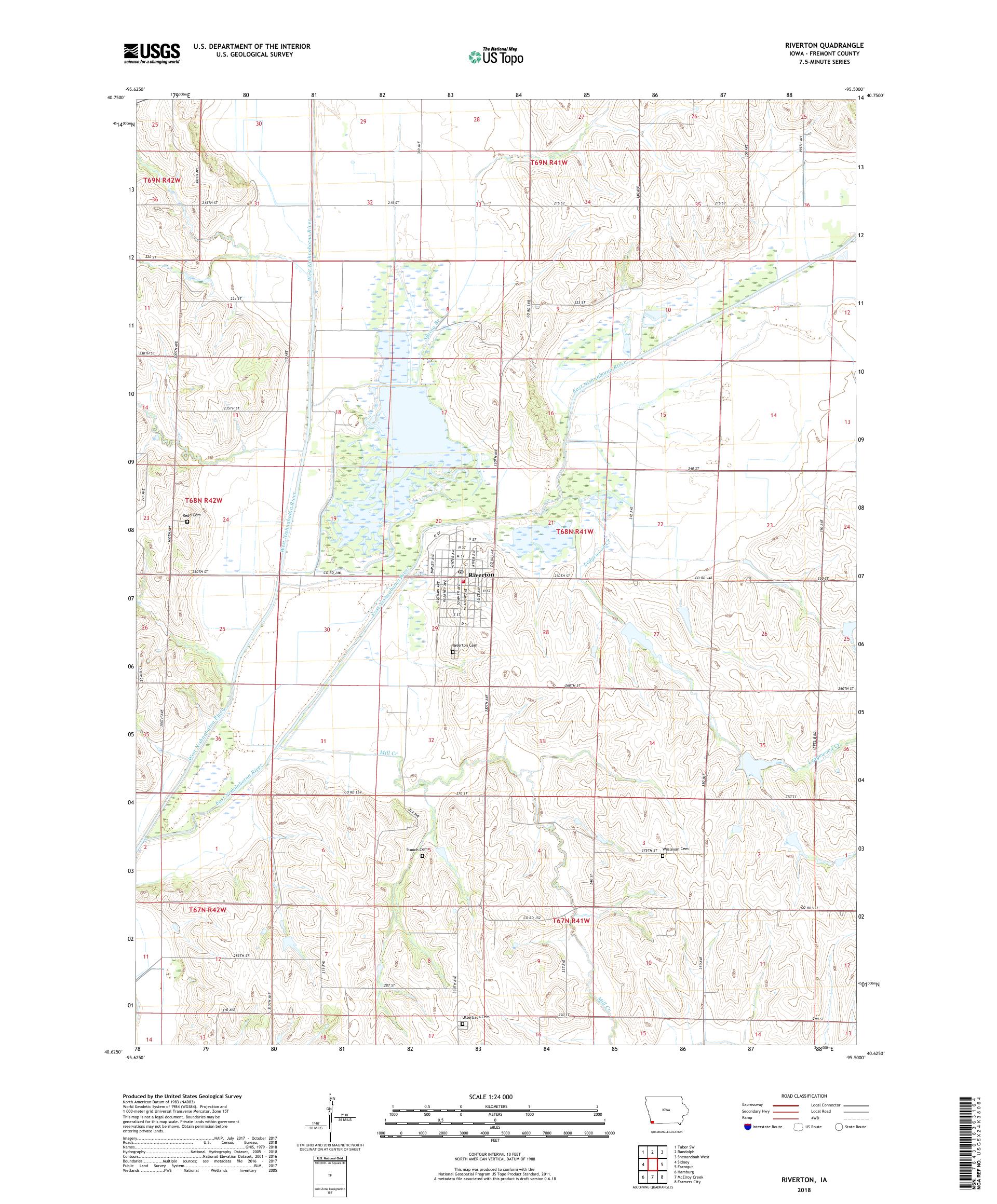 Riverton Iowa US Topo Map – MyTopo Map Store